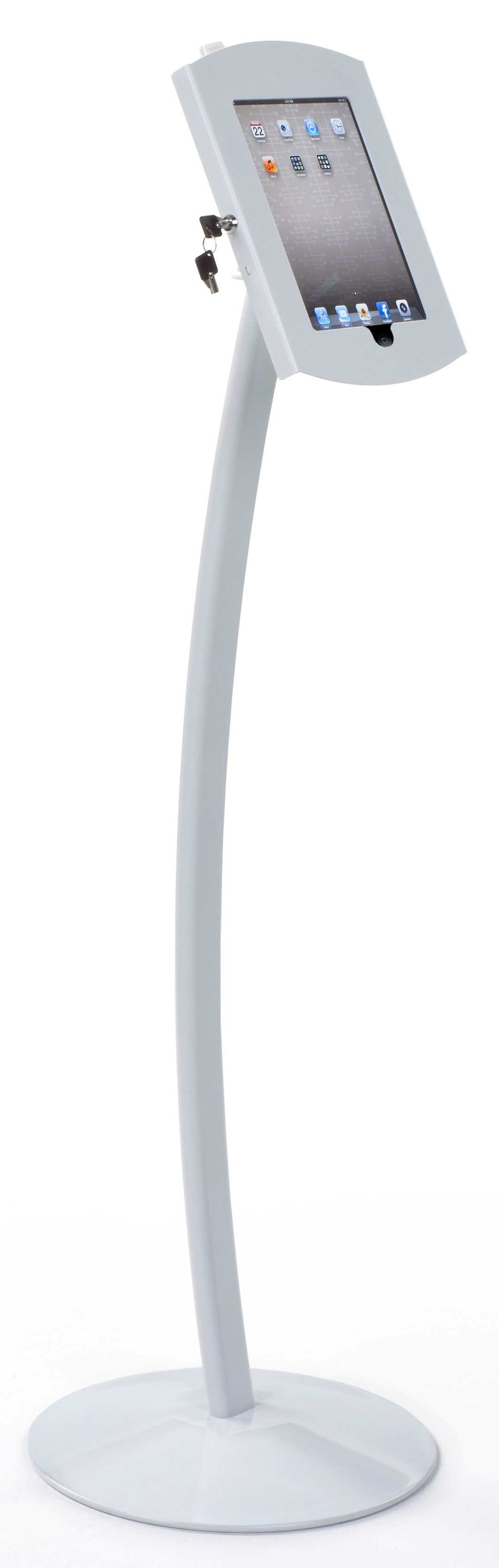 White iPad Kiosk | Locking Enclosure for Tablets | Displays2go