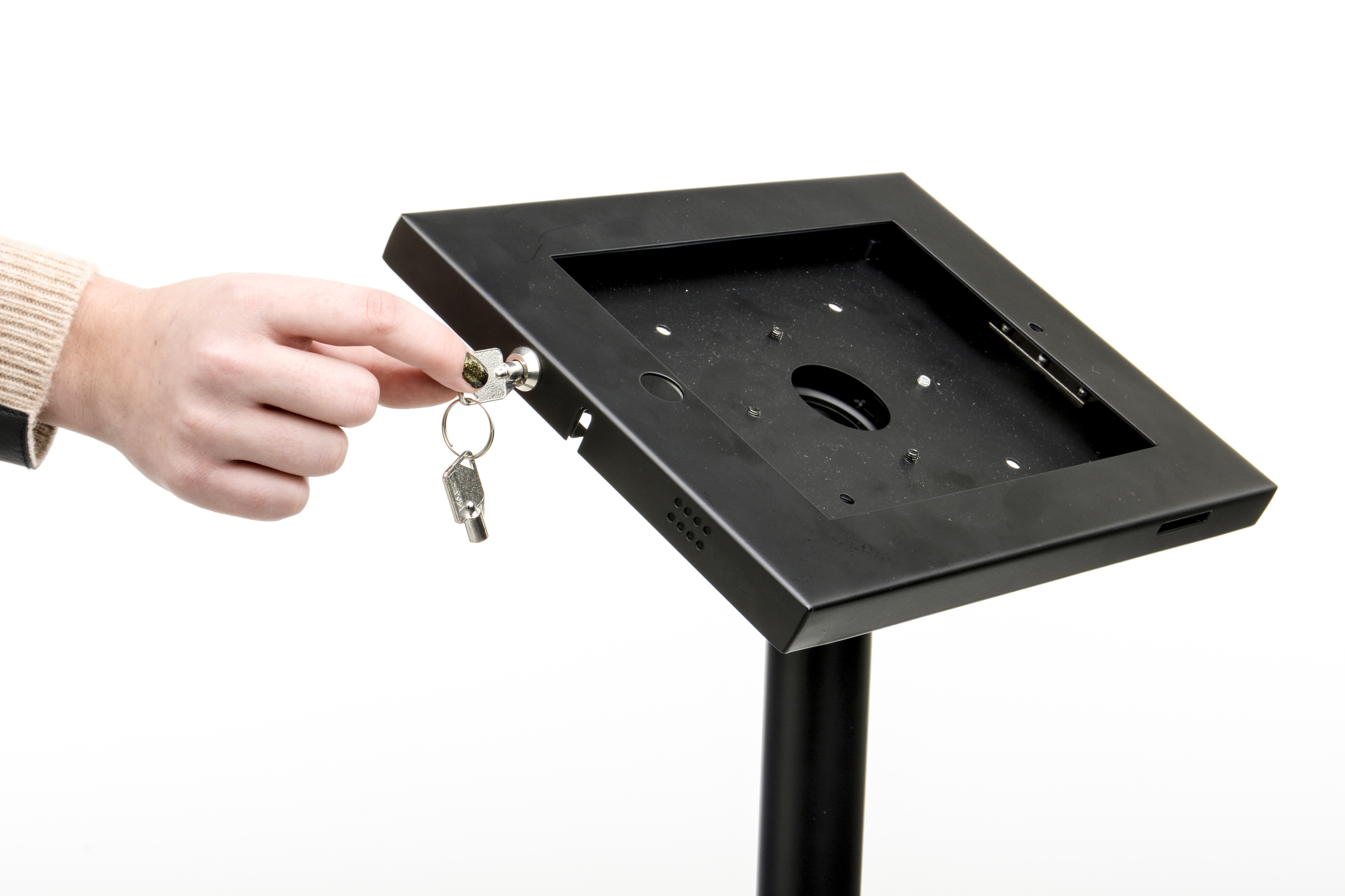 Industrial Tablet Kiosk | iPad Stand for Floor, Locking Enclosure ...