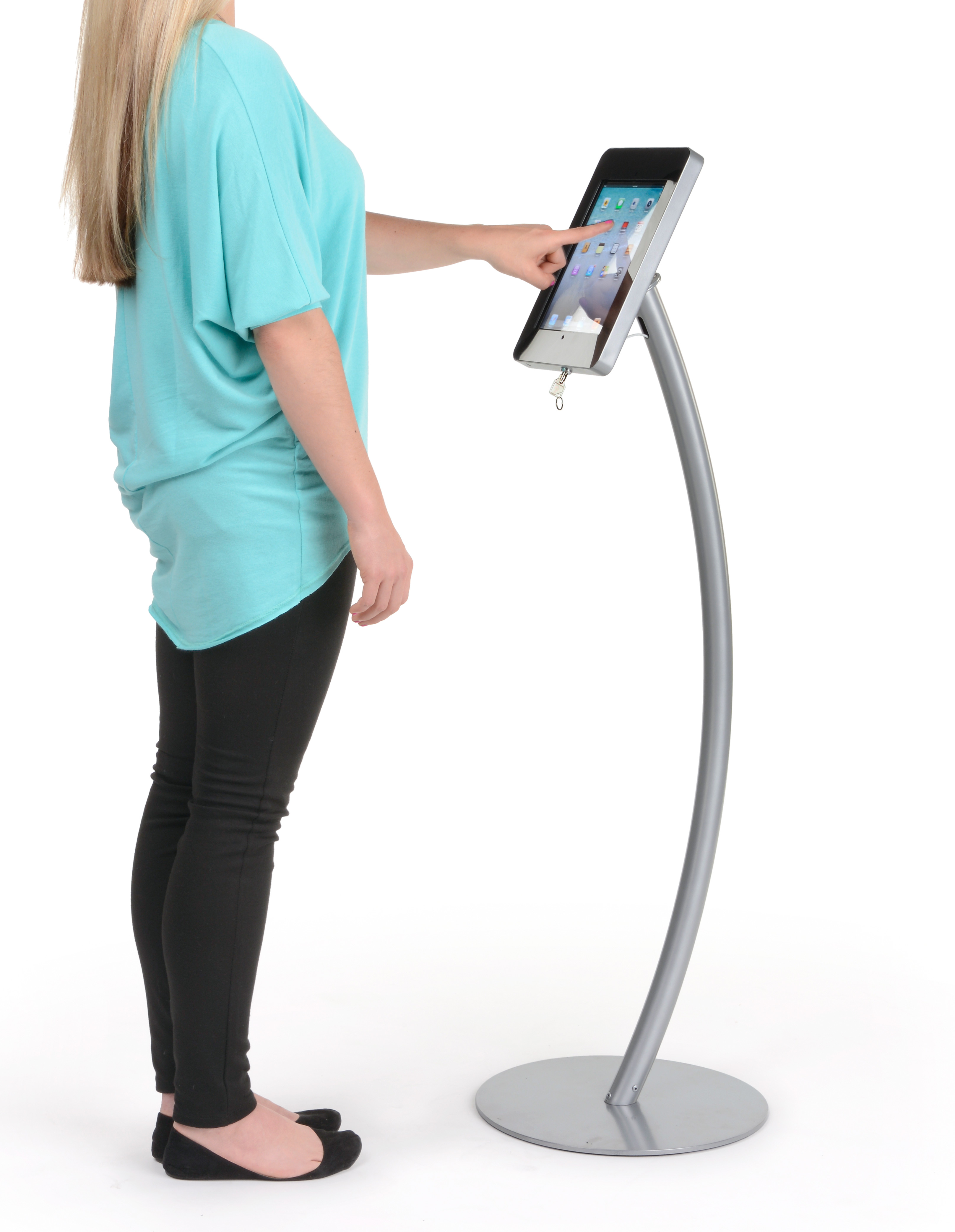 Commercial Tablet Stand | Curved iPad Enclosure Kiosk | Displays2Go