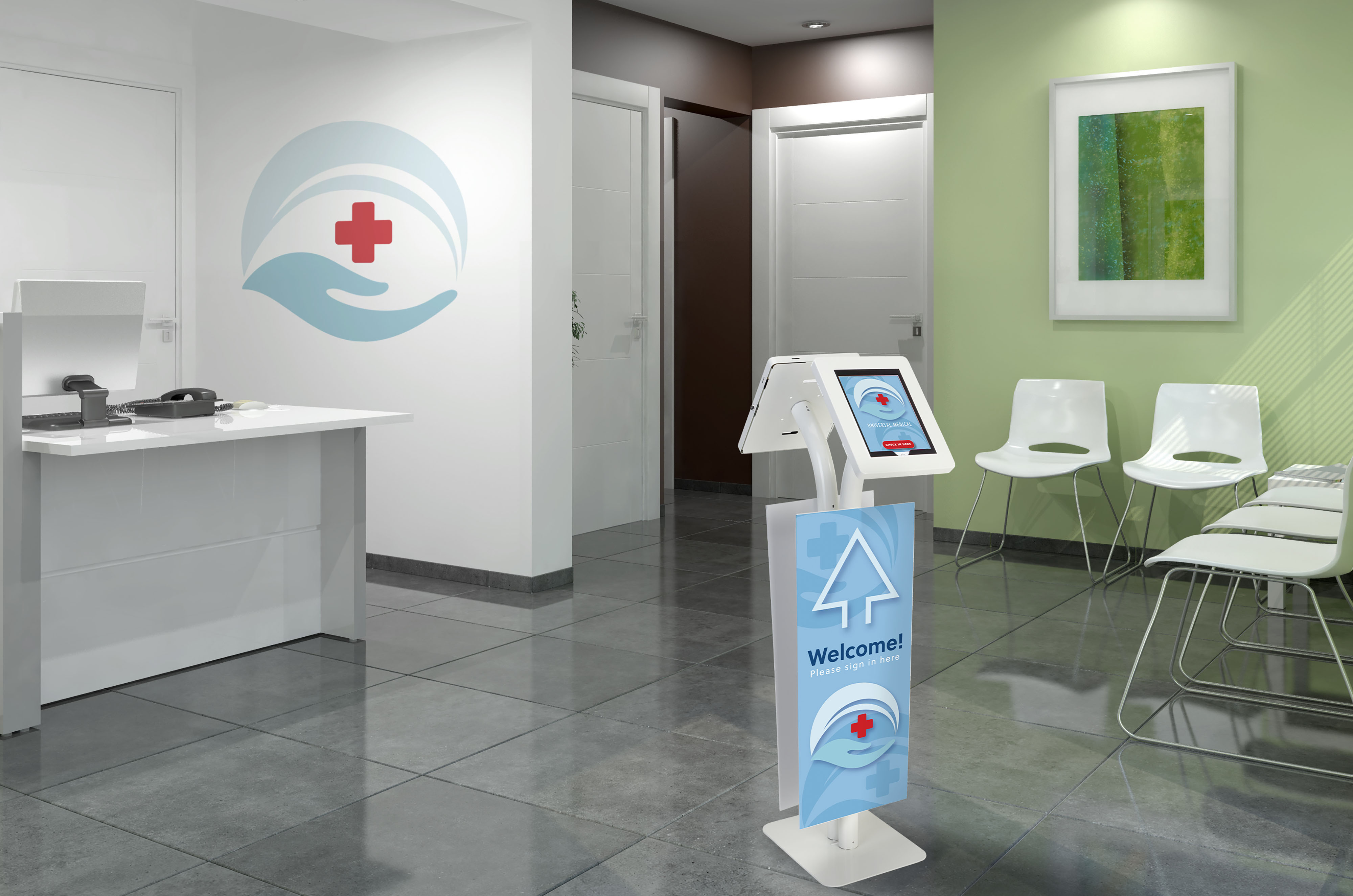 Adjustable Branded Dual Tablet Floor Stand | Custom UV Printing ...