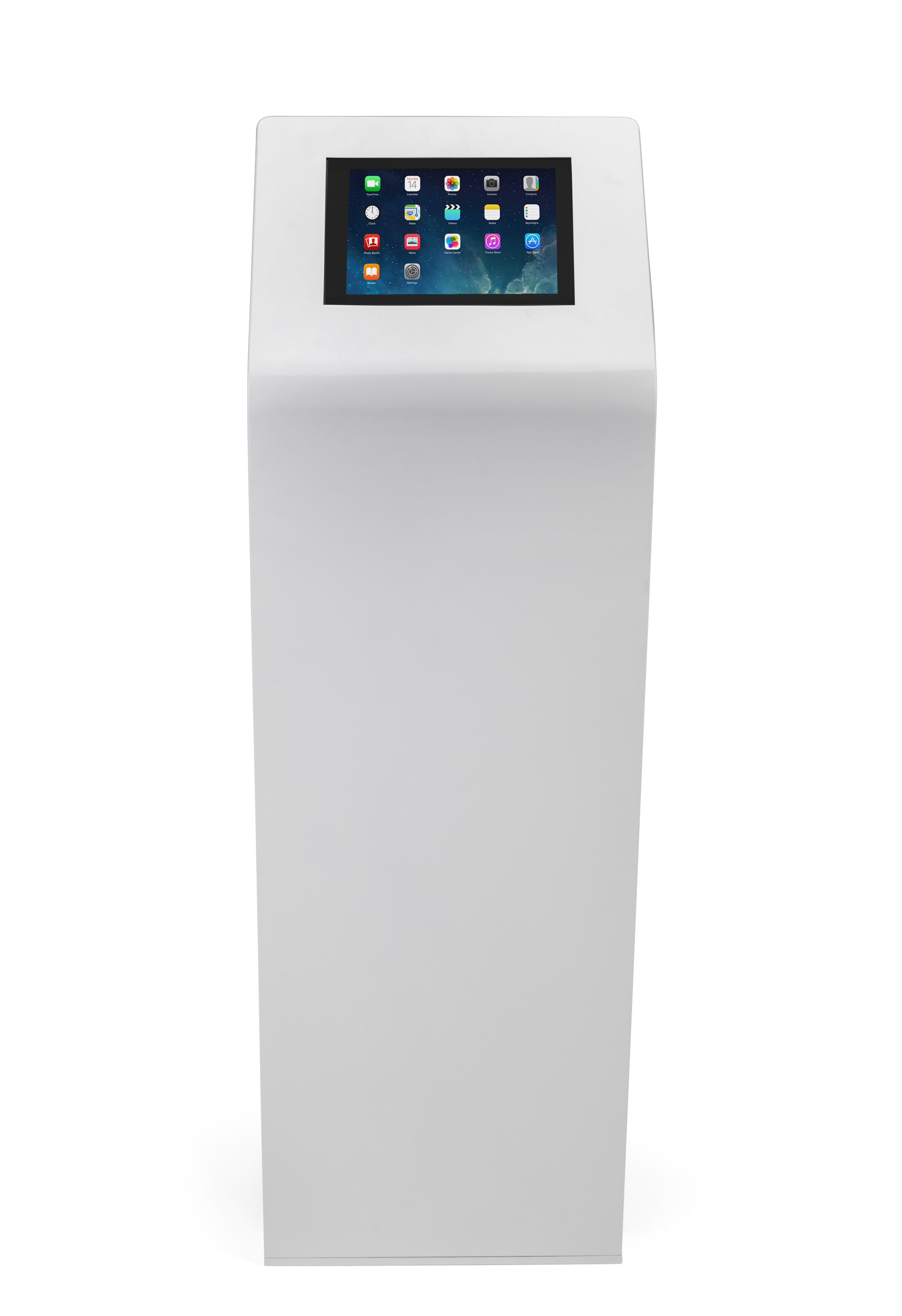 White iPad Floor Stand Kiosk | Stable Standalone Tablet Lock Box ...