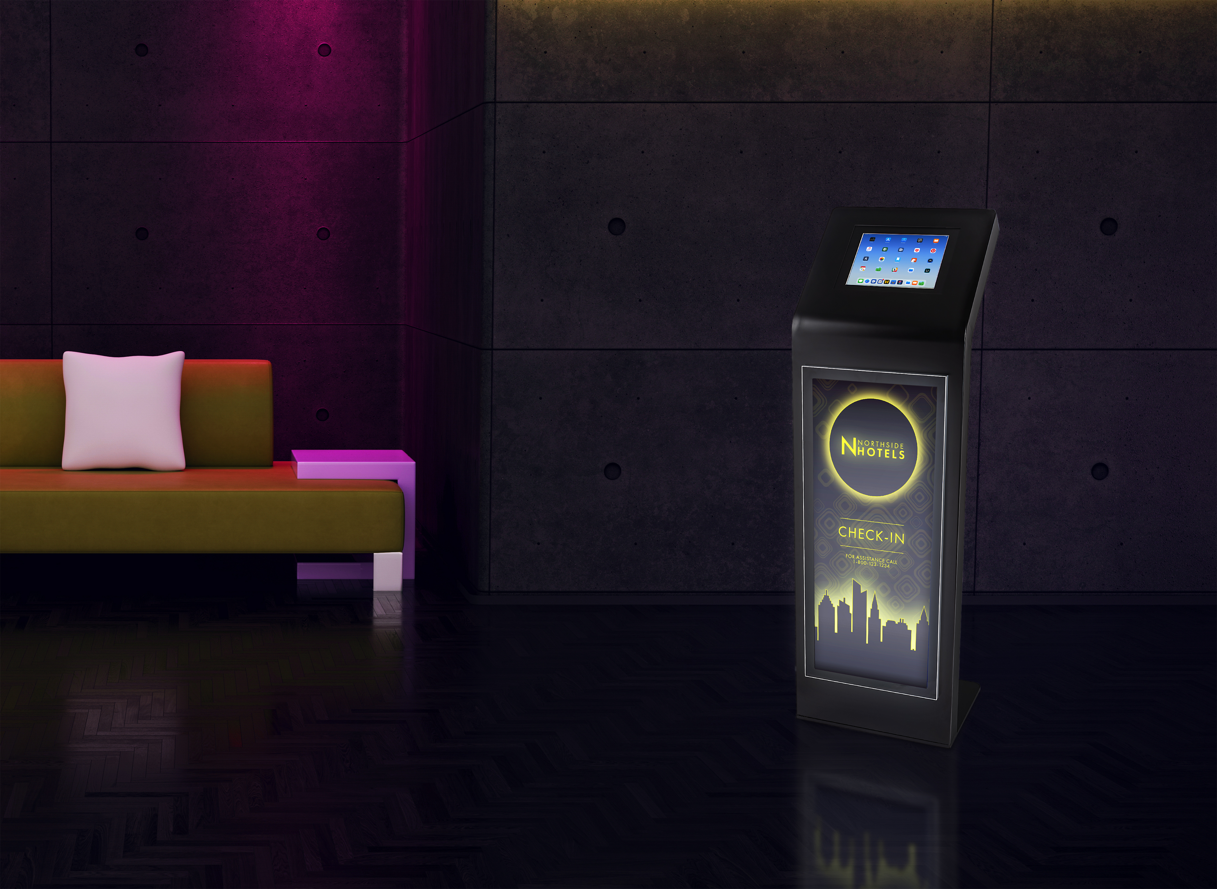 Graphic LED Light Box iPad Stand | Lockable with Custom Artwork ...