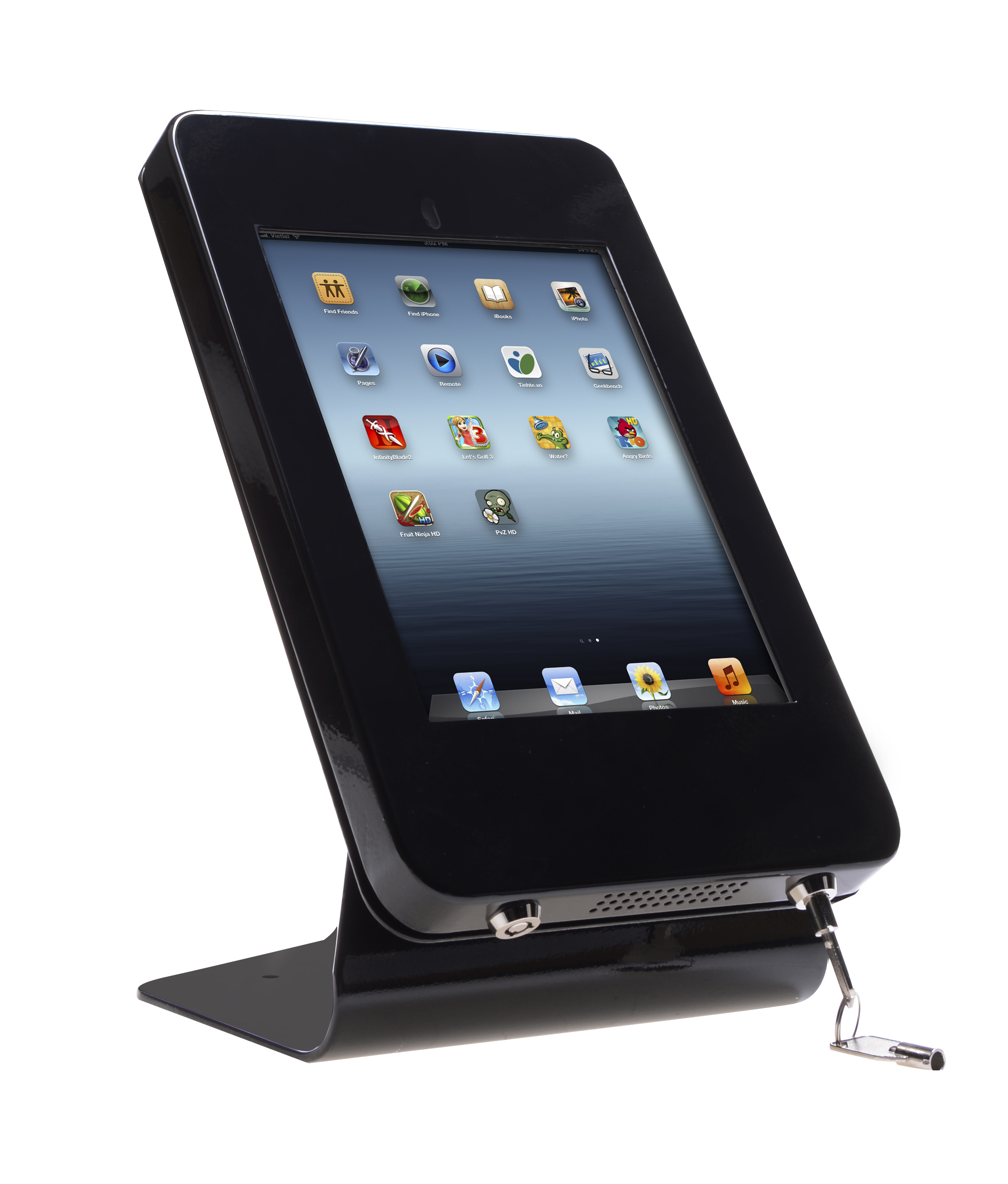 This iPad Mini Enclosure for Countertops is Black Powder Coated ...