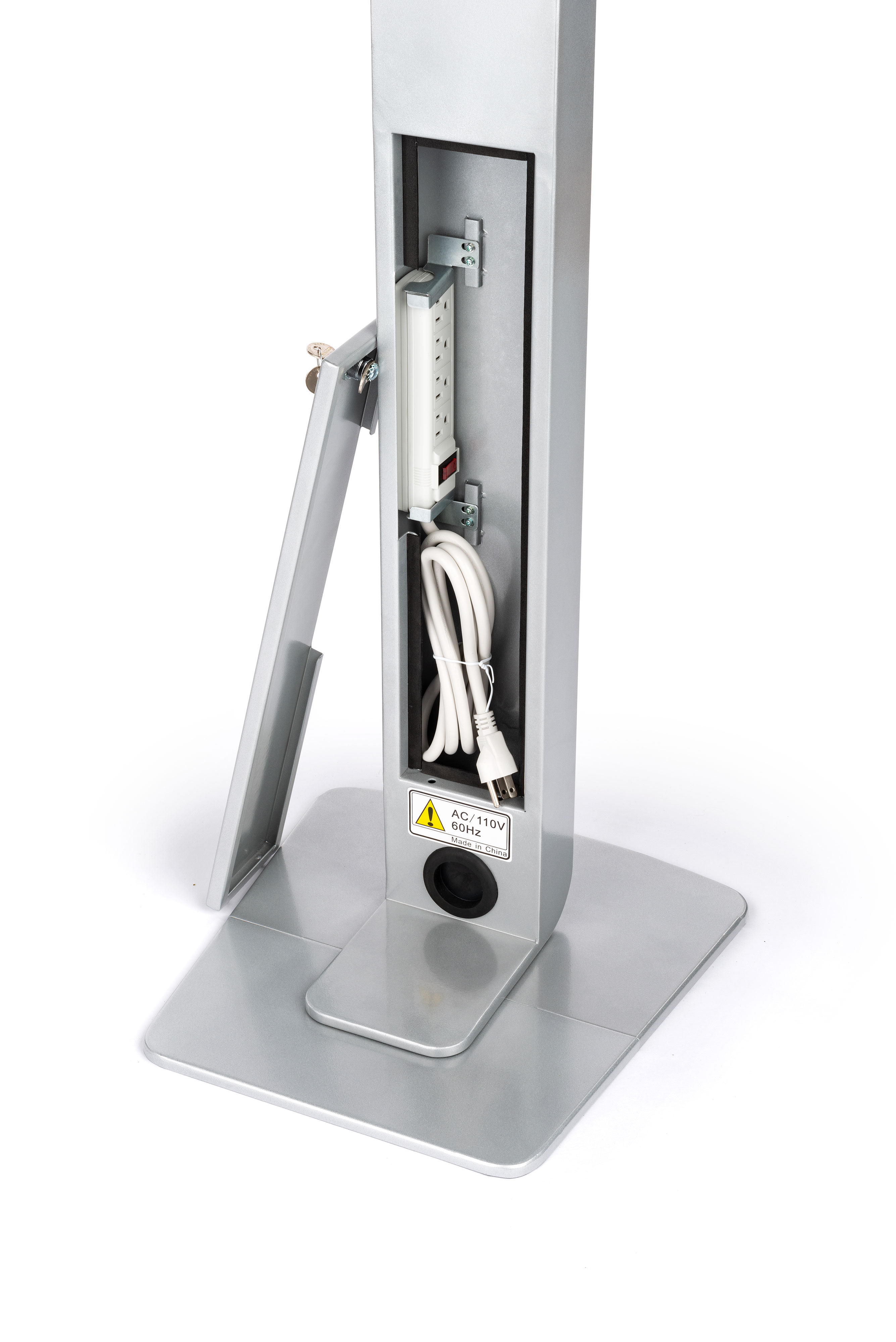Silver iPad Mini Floor Stand | Floor Standing & Locking Enclosure ...