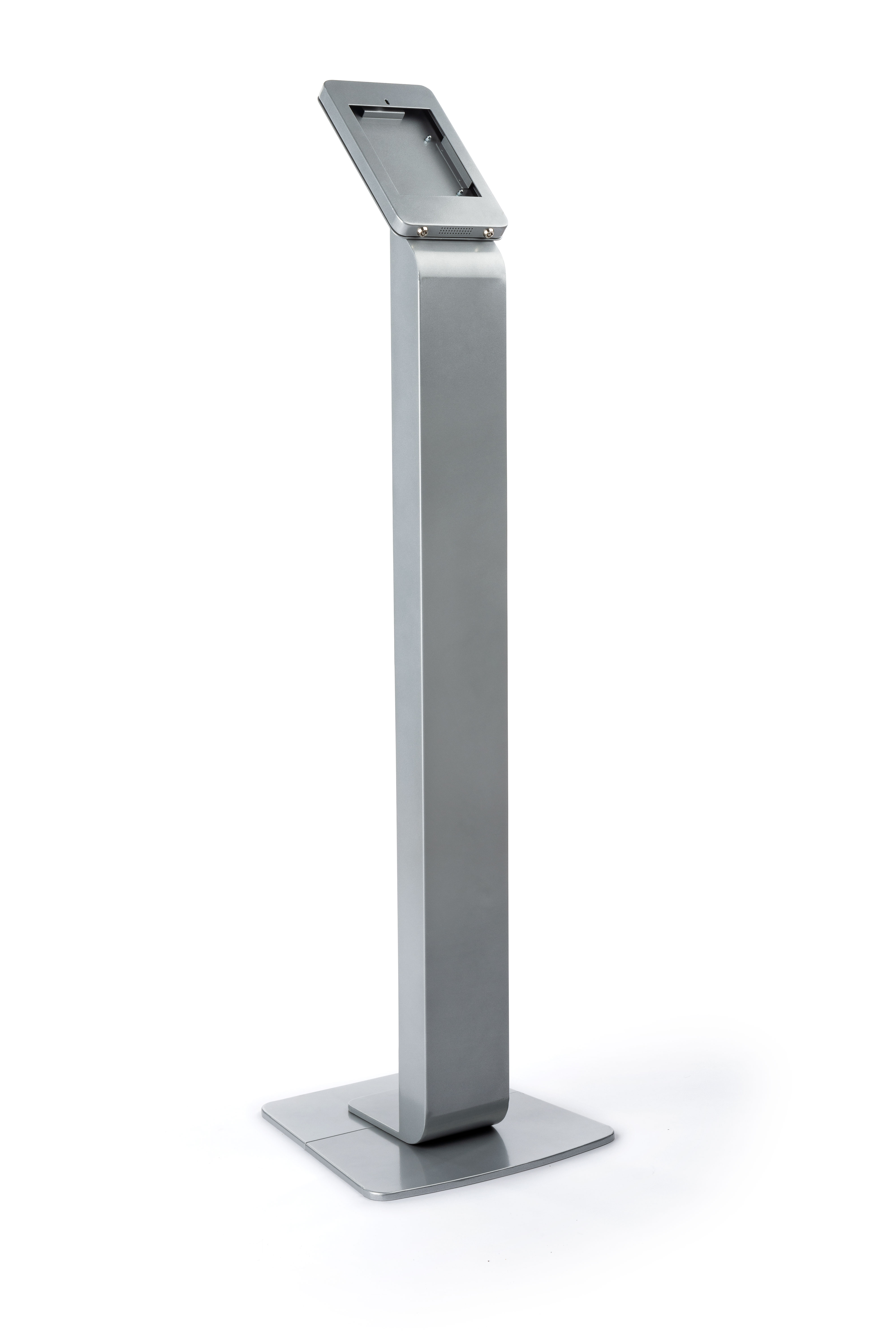 Silver iPad Mini Floor Stand | Floor Standing & Locking Enclosure