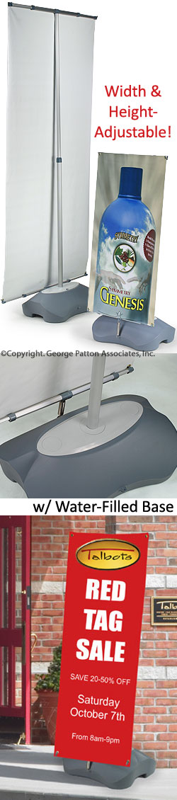 Adjustable Banner Display | Water Base Stand w/ Custom Graphics