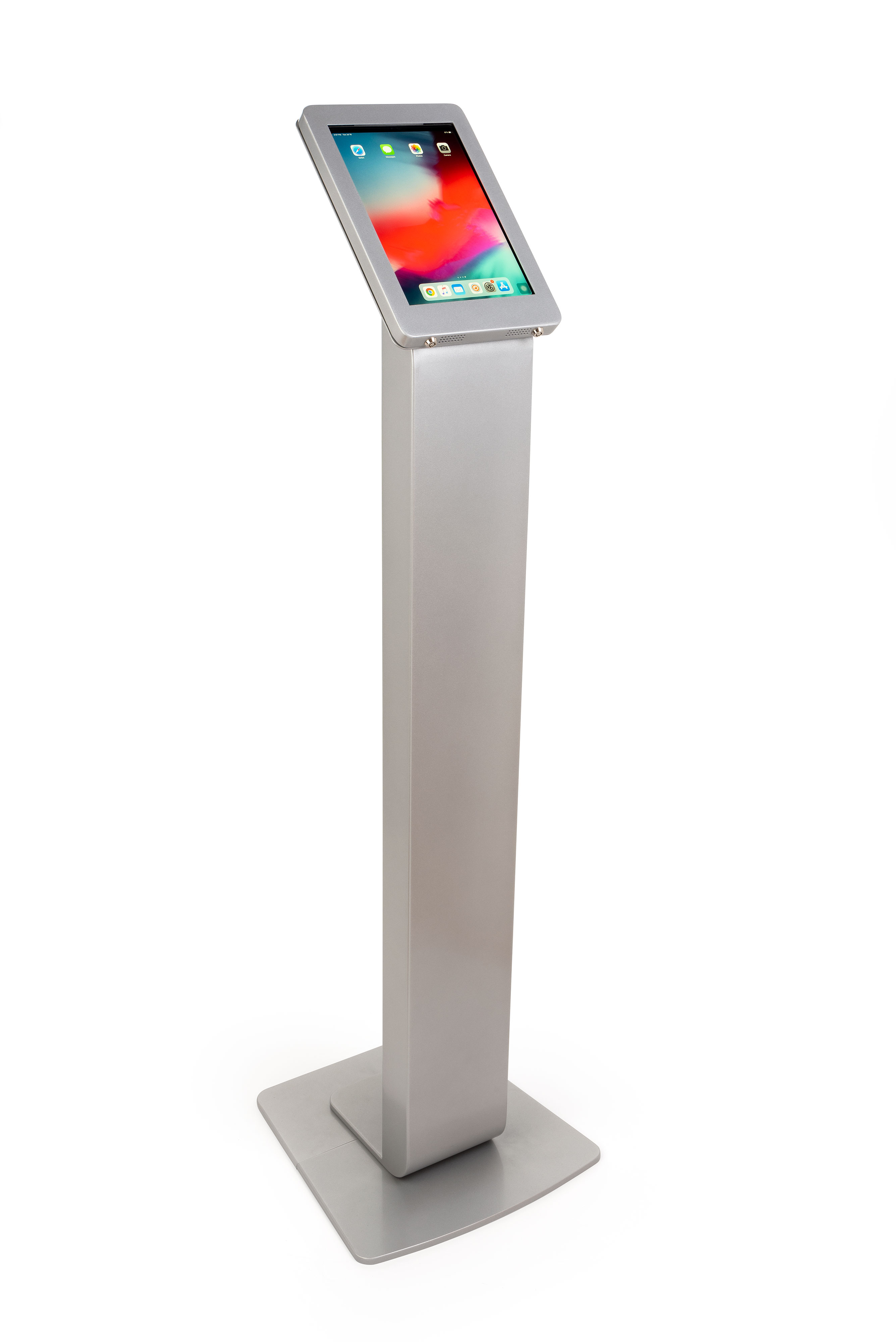 11 Inch iPad Pro Stand | Silver Floor Standing Tablet Kiosk | Displays2go