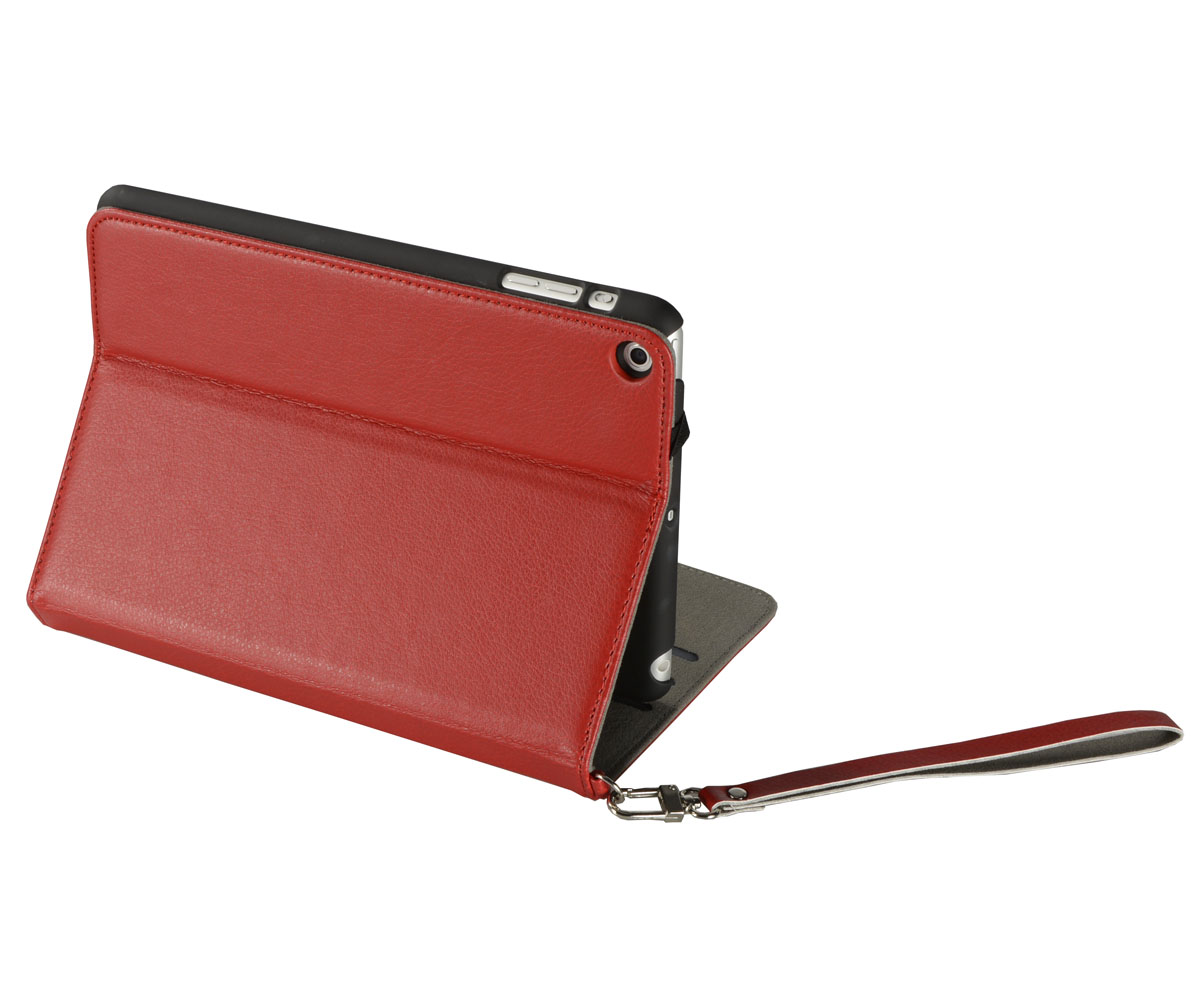 iPad Mini Leather Case | Red Wallet with Purse Strap Holds Tablets ...