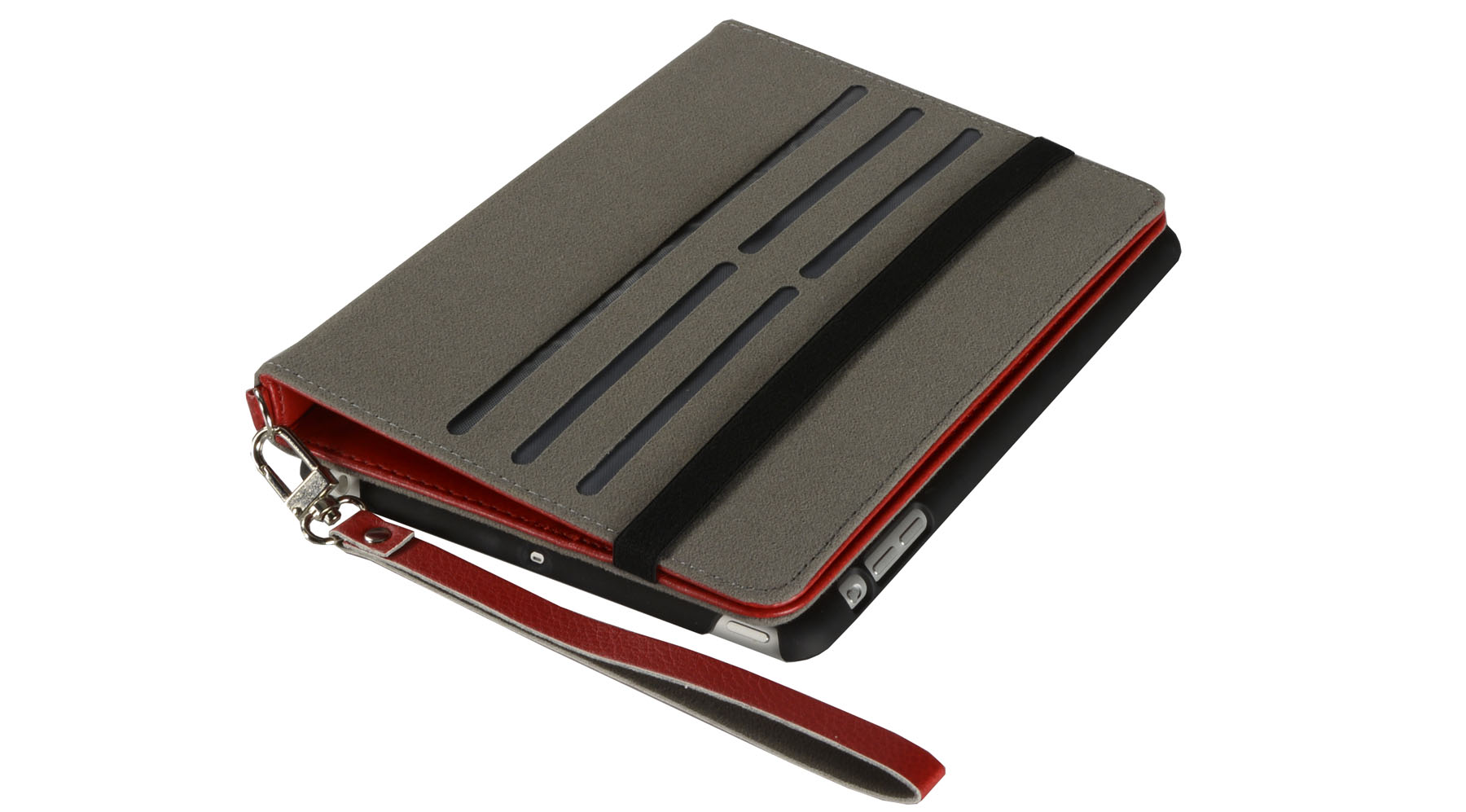 iPad Mini Leather Case | Red Wallet with Purse Strap Holds Tablets ...