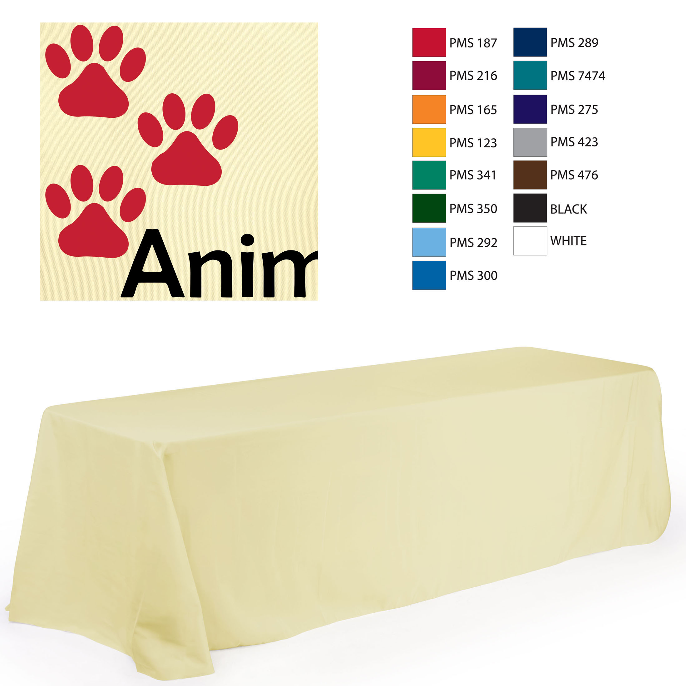 Logo Table Cloths | 8' with 2 Color Imprint | Displays2Go