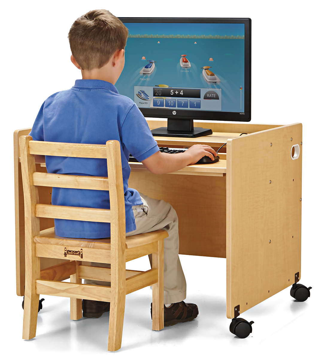 Kids Computer Workstation | Locking Casters | Displays2Go