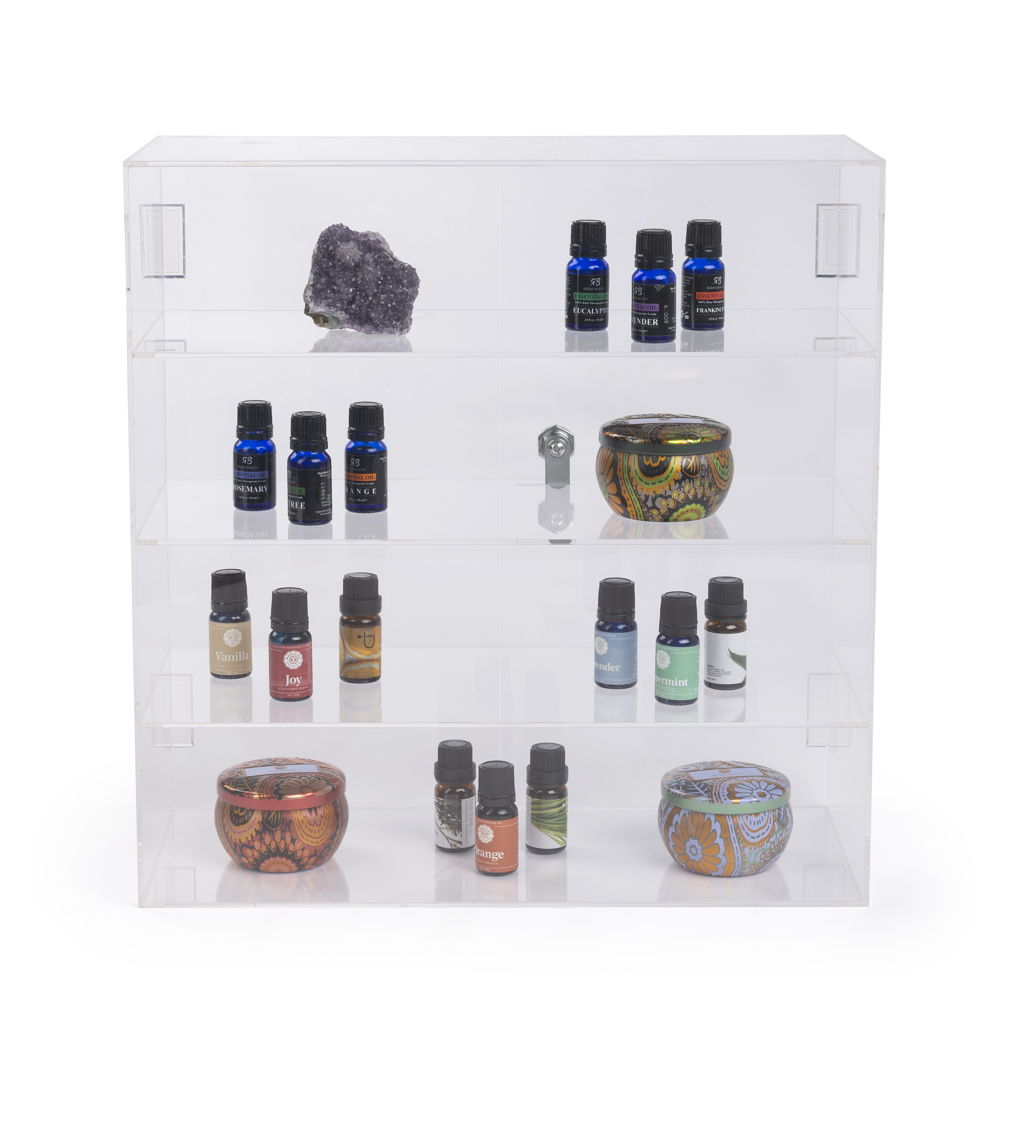 Acrylic Display Case | Locking Hinged Doors & 3 Shelves | Displays2Go