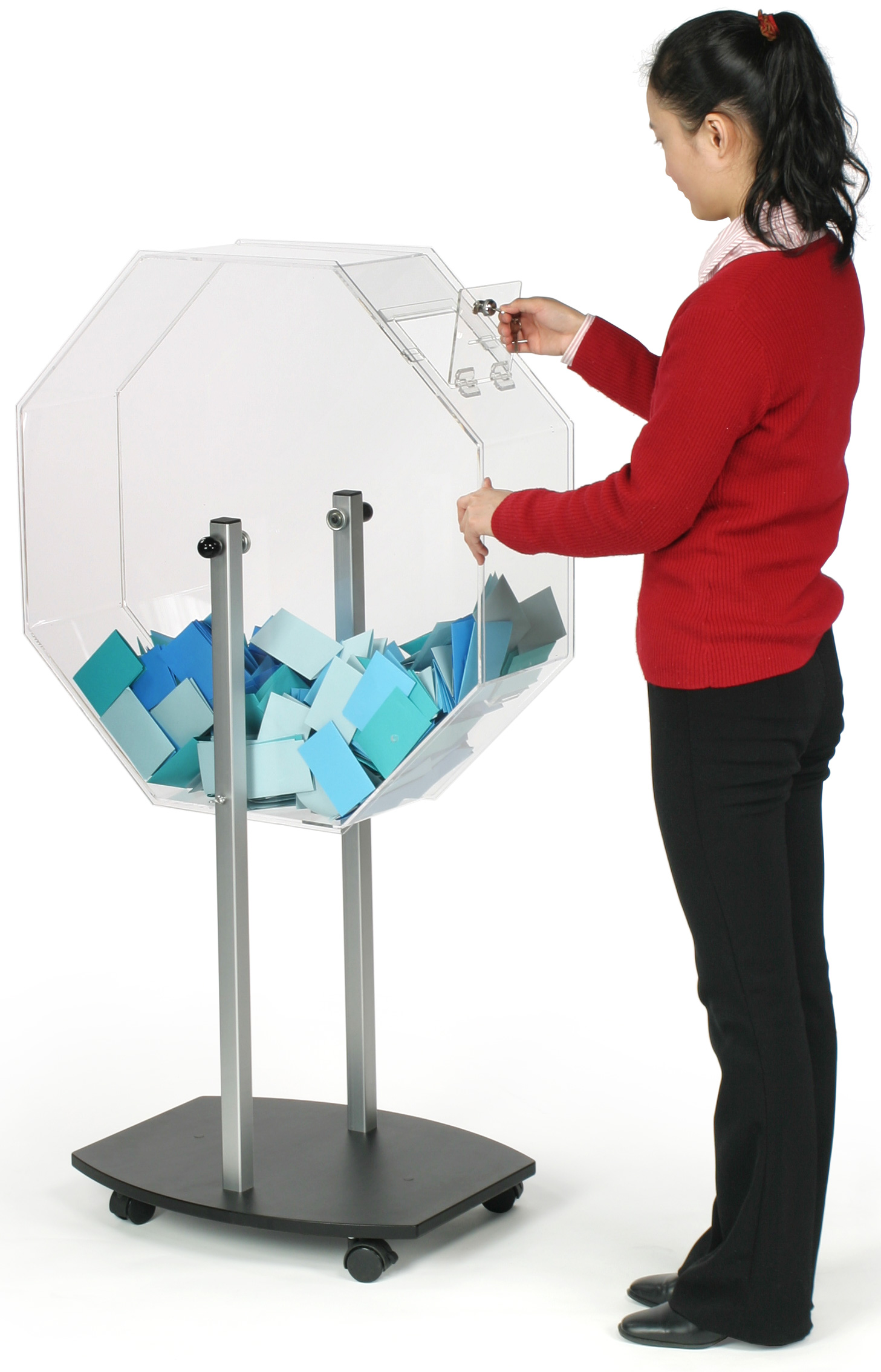 Raffle Barrel | Large Mobile Acrylic Drum | Displays2Go