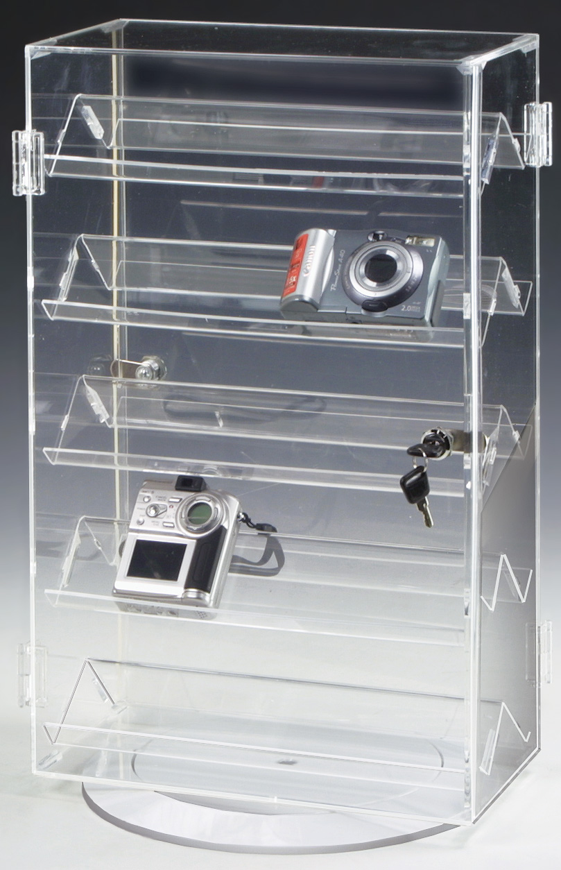 Rotating Countertop Display Case | Rotating Base, 5 Shelves | Displays2Go