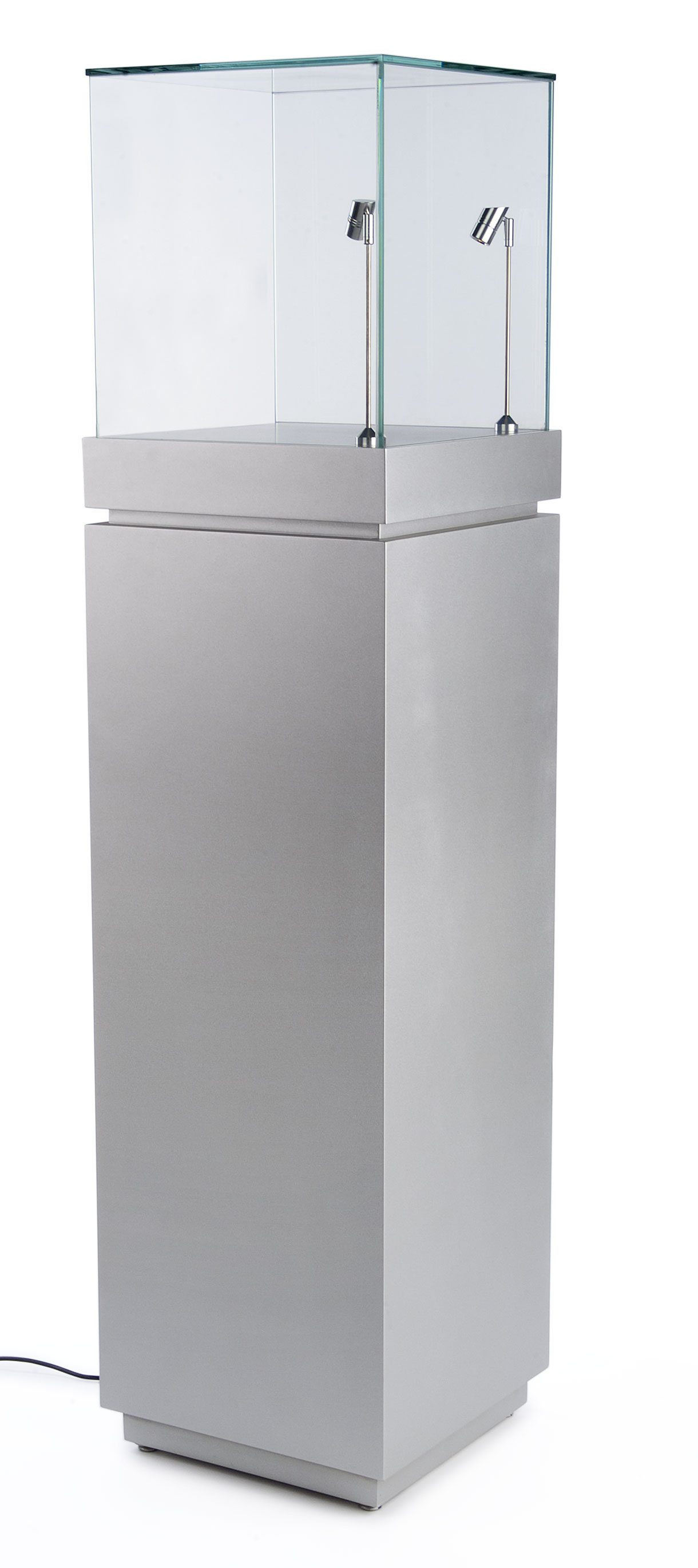 Exhibit Cases | Silver LED Museum Stand | Displays2Go