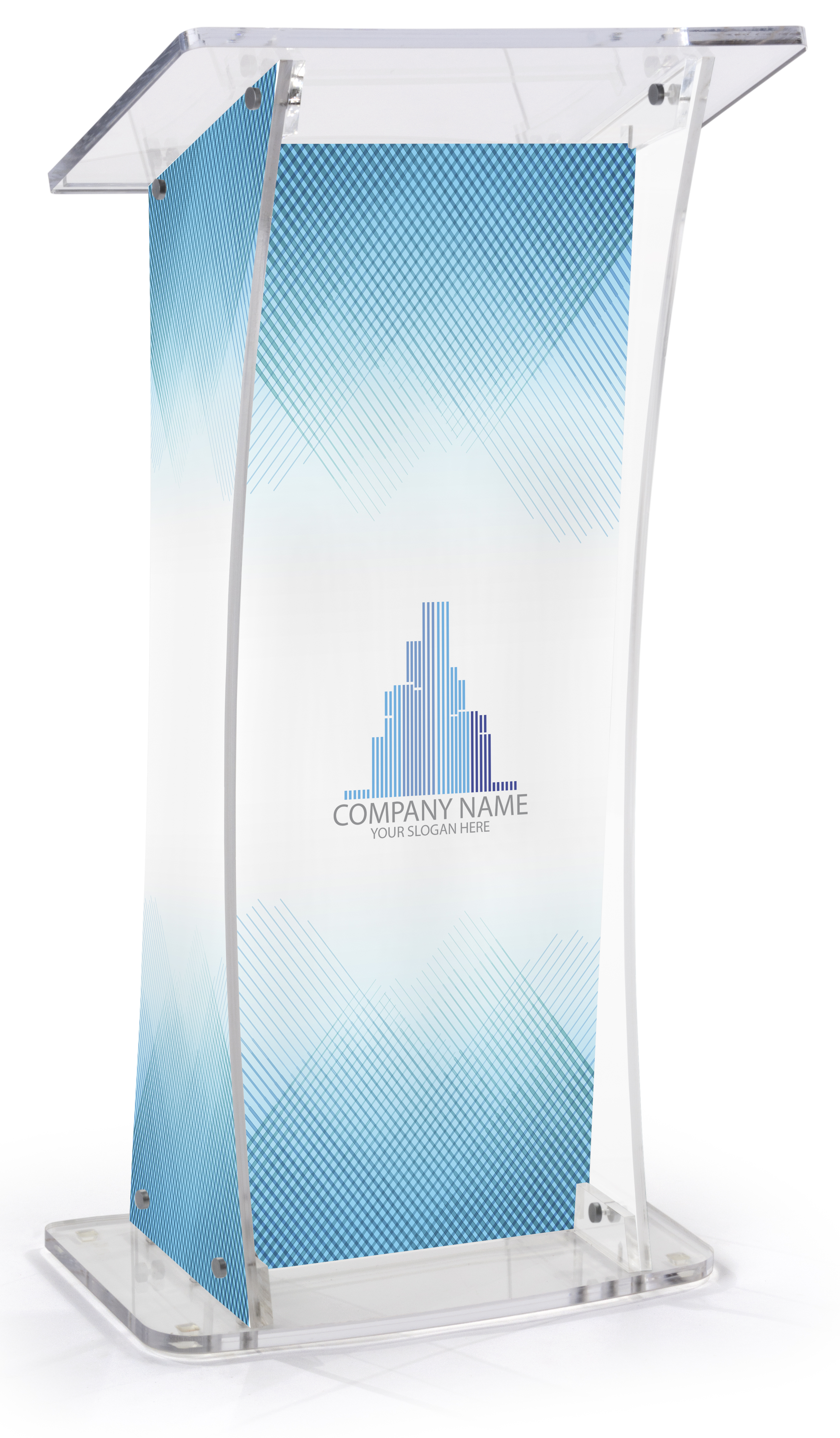 Non-Glare Lectern with Custom Design | Frosted Panels | Displays2Go