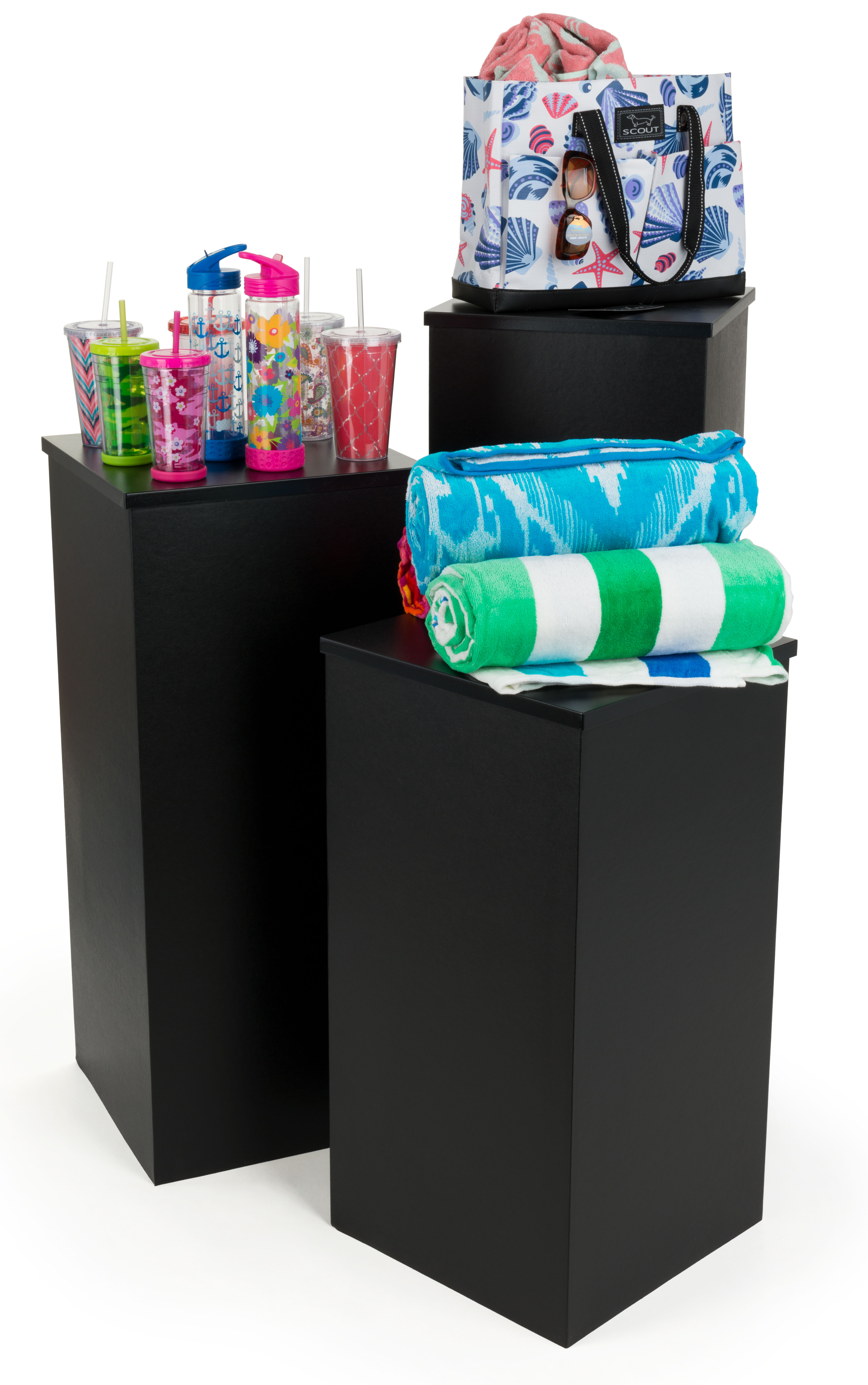 Portable Pedestal Set | 3 Knock Down Stands | Displays2Go