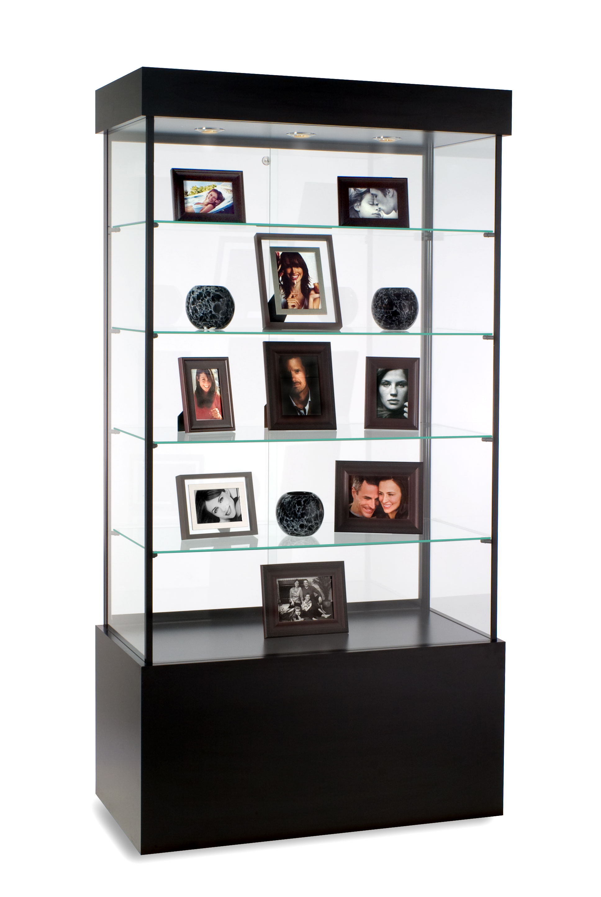 Display Showcases | Top Track Lighting With Black Finish | Displays2Go