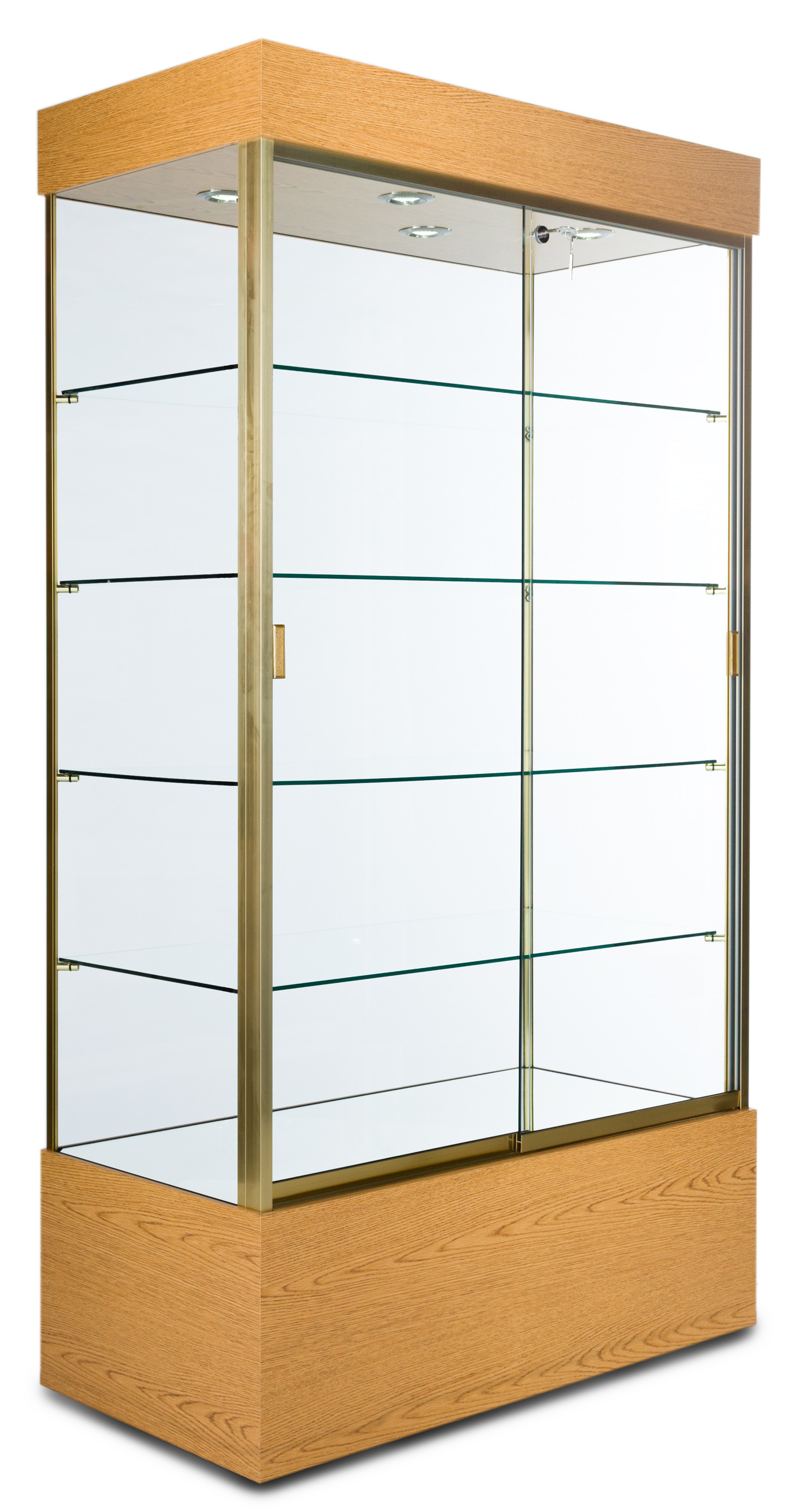 Oak Showcase | Rectangular Frame & Locking Door | Displays2Go