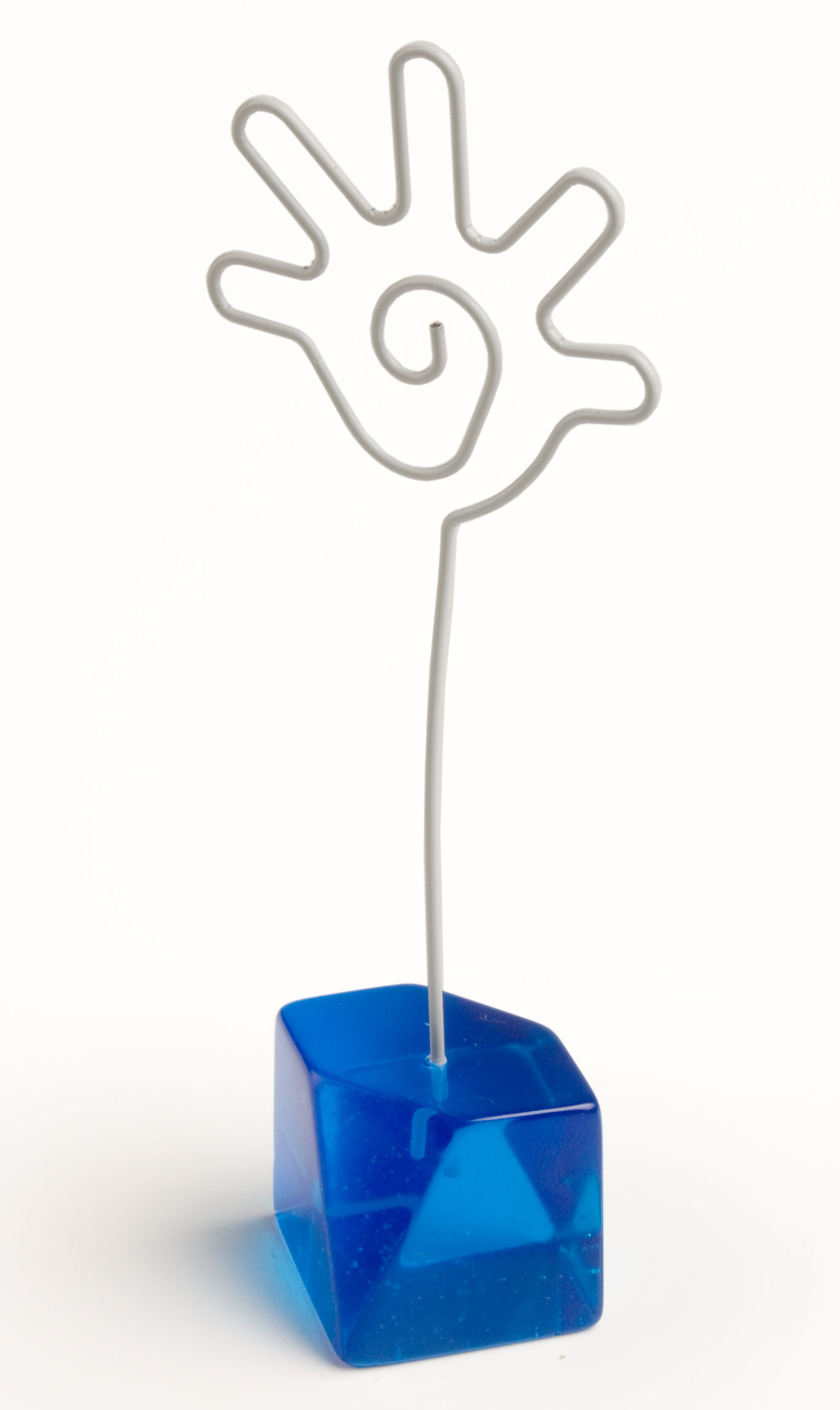 Blue Cube Base Card Holders | Hand Shaped Coil | Displays2Go