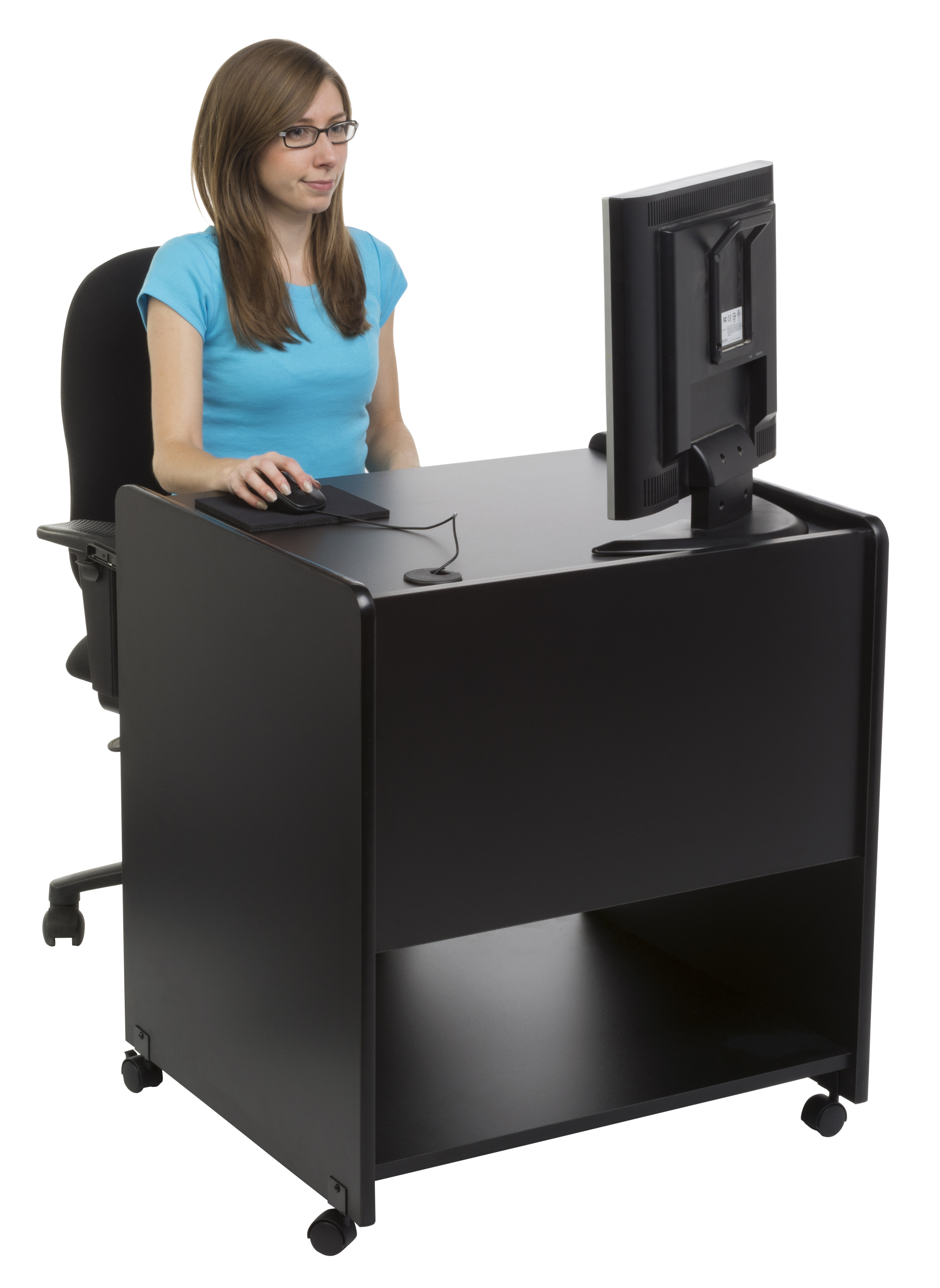 Computer Trolley Desk | 4 Rolling Casters | Displays2Go