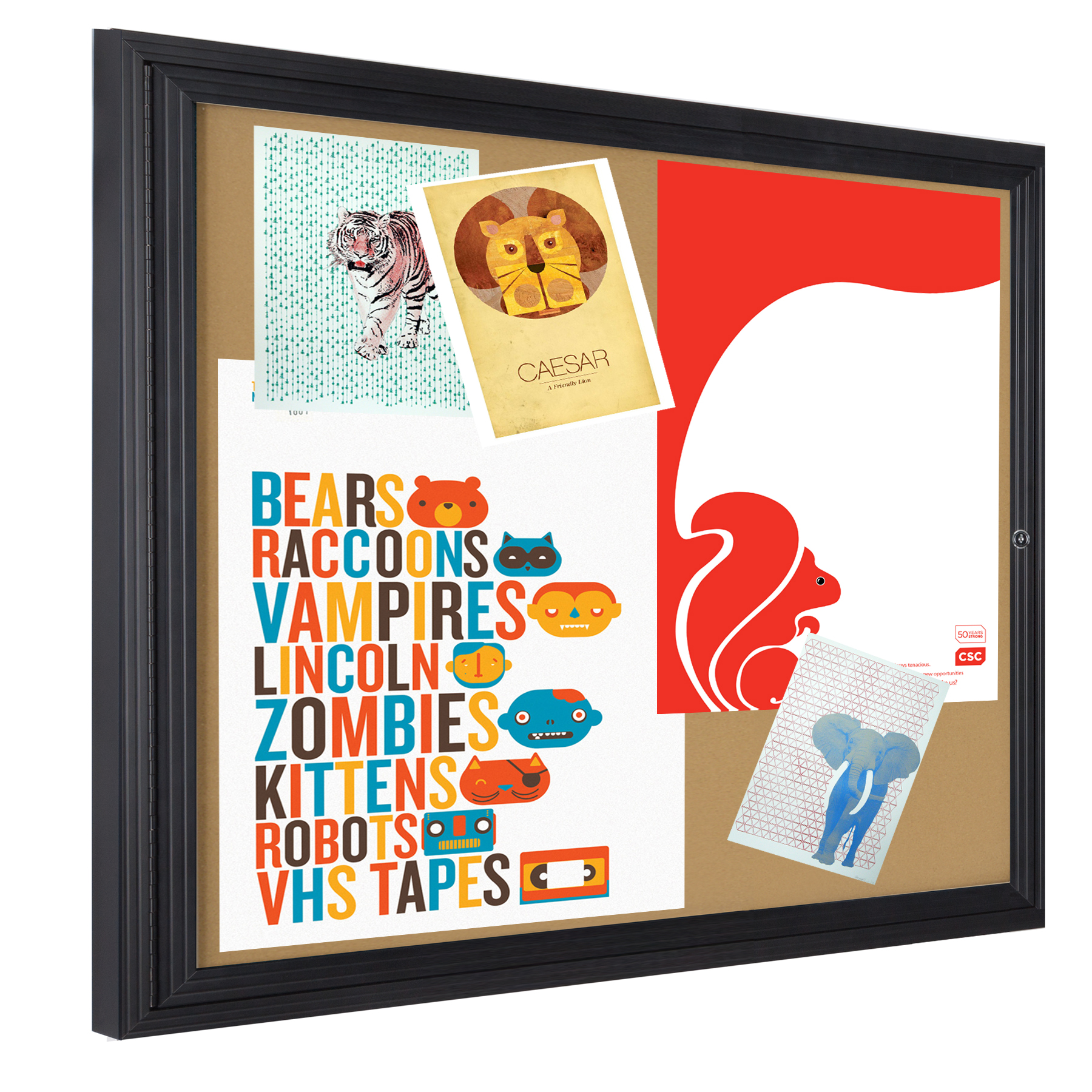 Cork Tackboard - 3' x 3' w/ Black Frame | Displays2Go