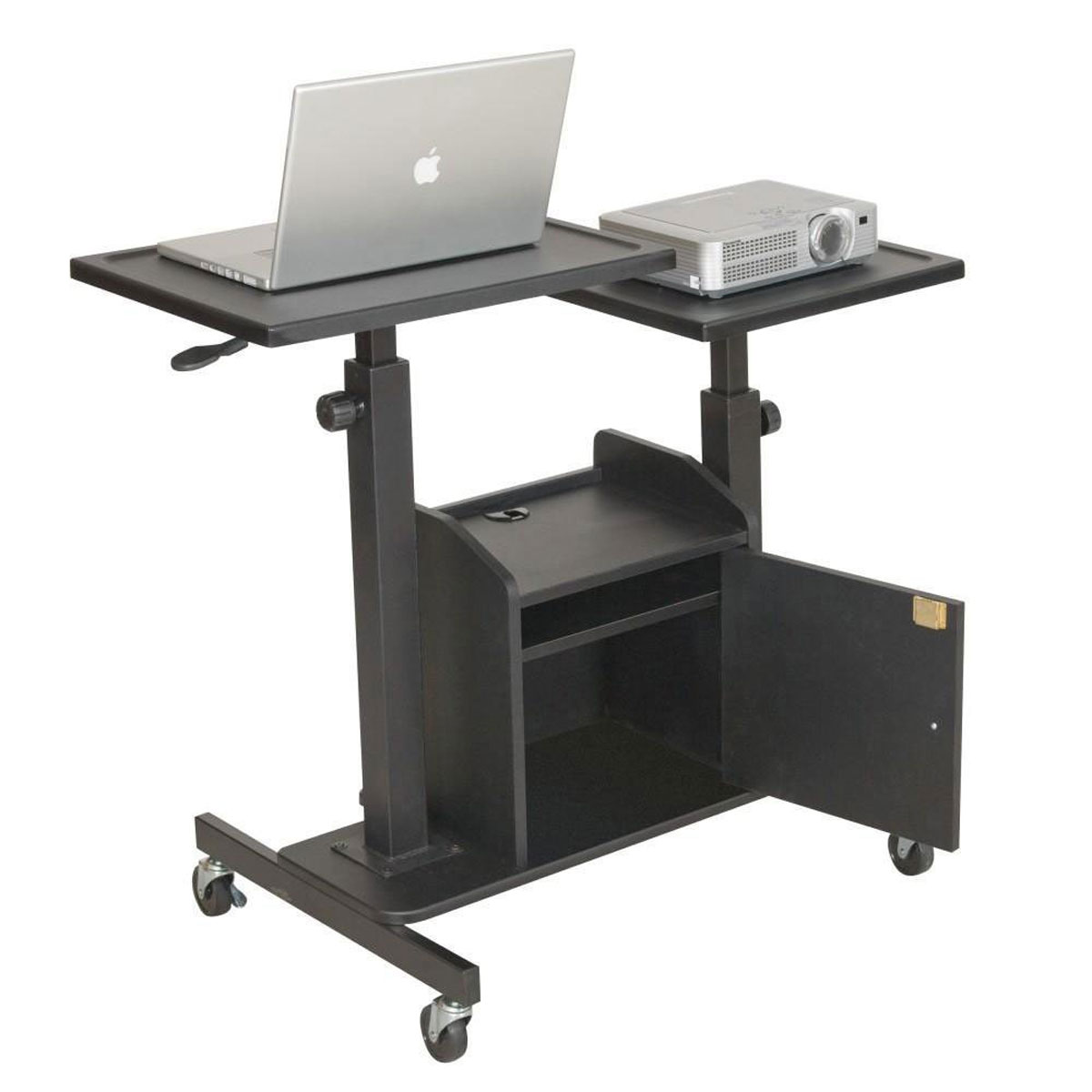 Pneumatic AV Workstation w/ Dual Presentation Surfaces | Displays2Go