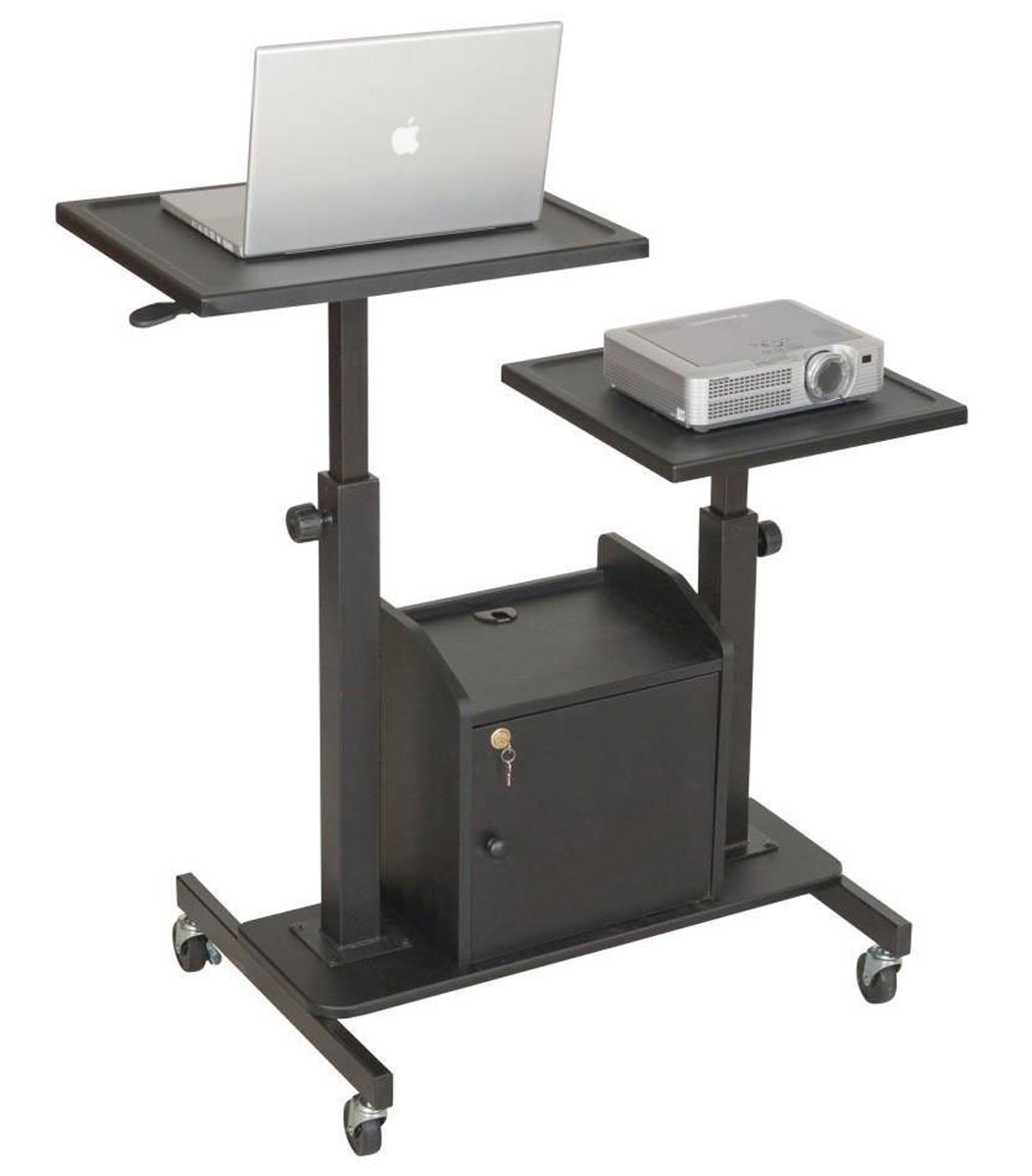 Pneumatic AV Workstation w/ Dual Presentation Surfaces | Displays2Go