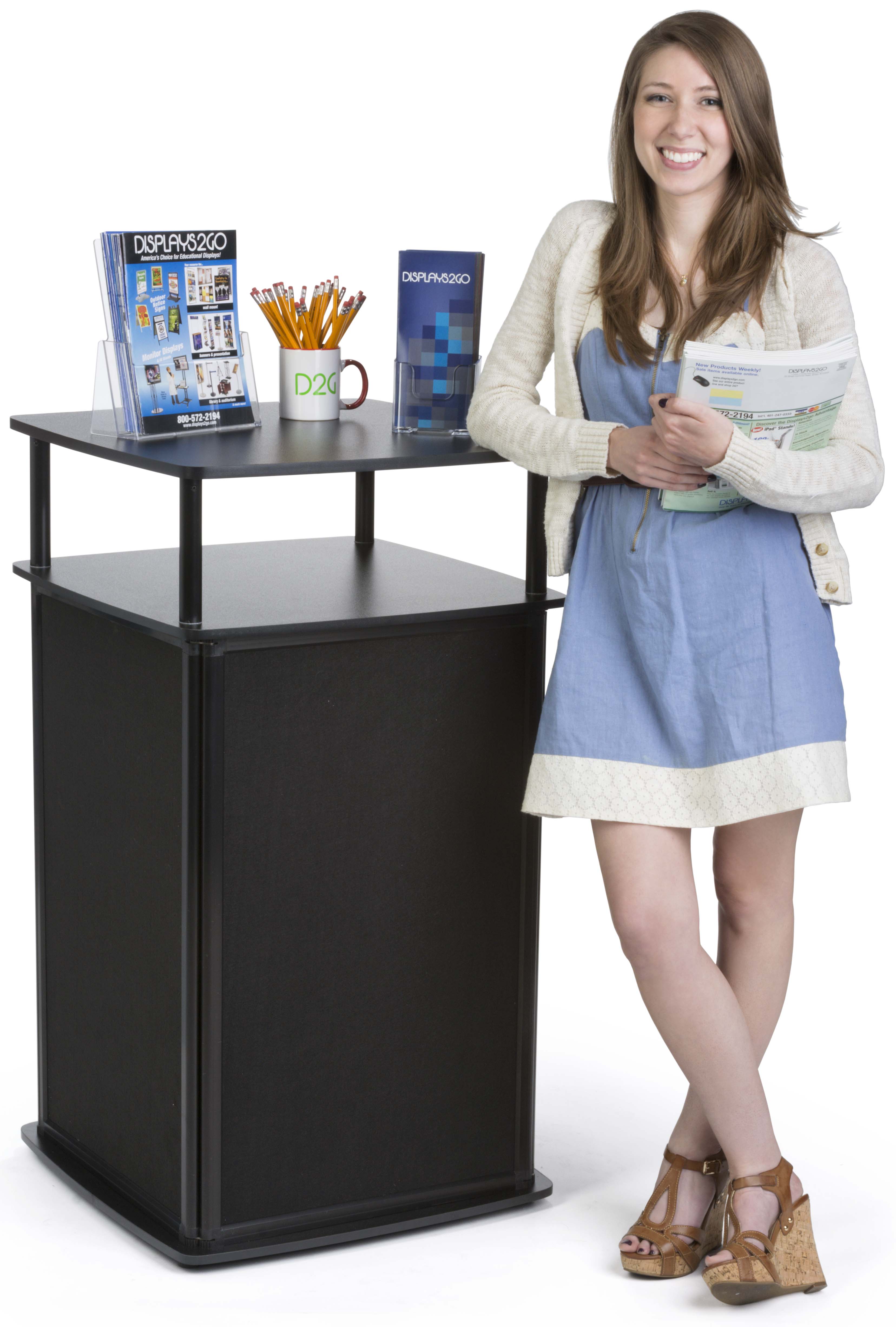 Locking Trade Show Counter | Hidden Storage & 2 Display Shelves ...