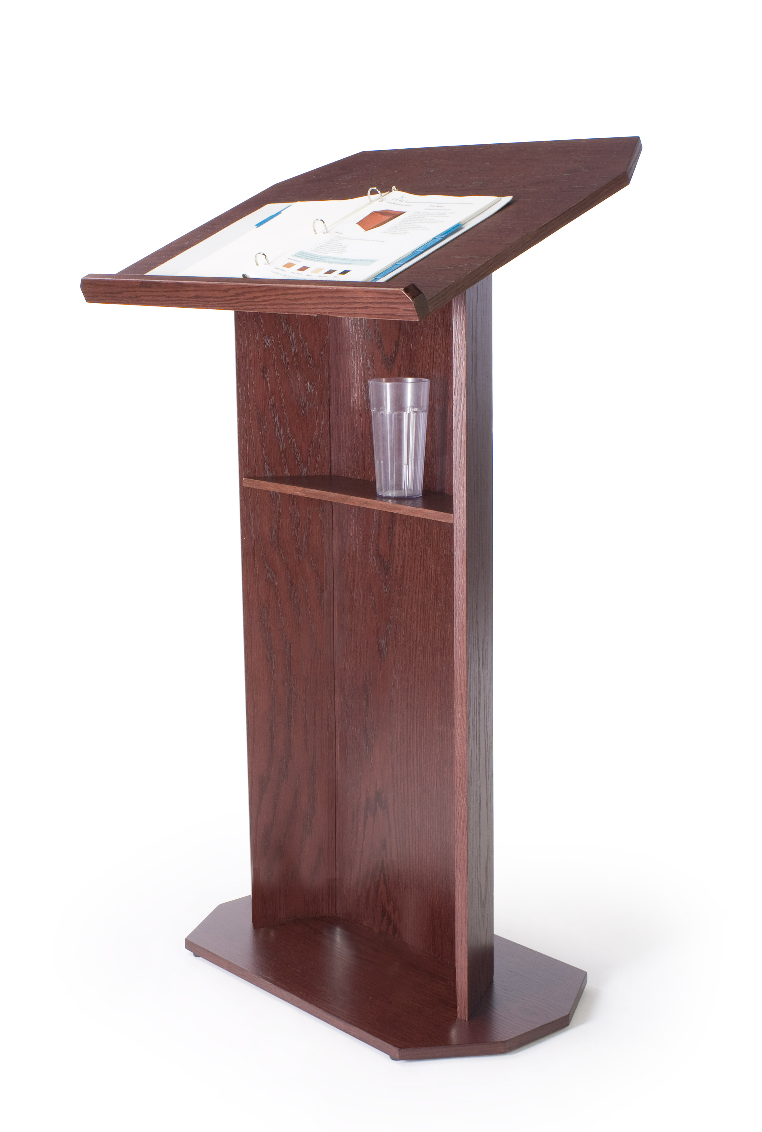 Folding Lectern | Red Mahogany Conference Podium that Collapses ...