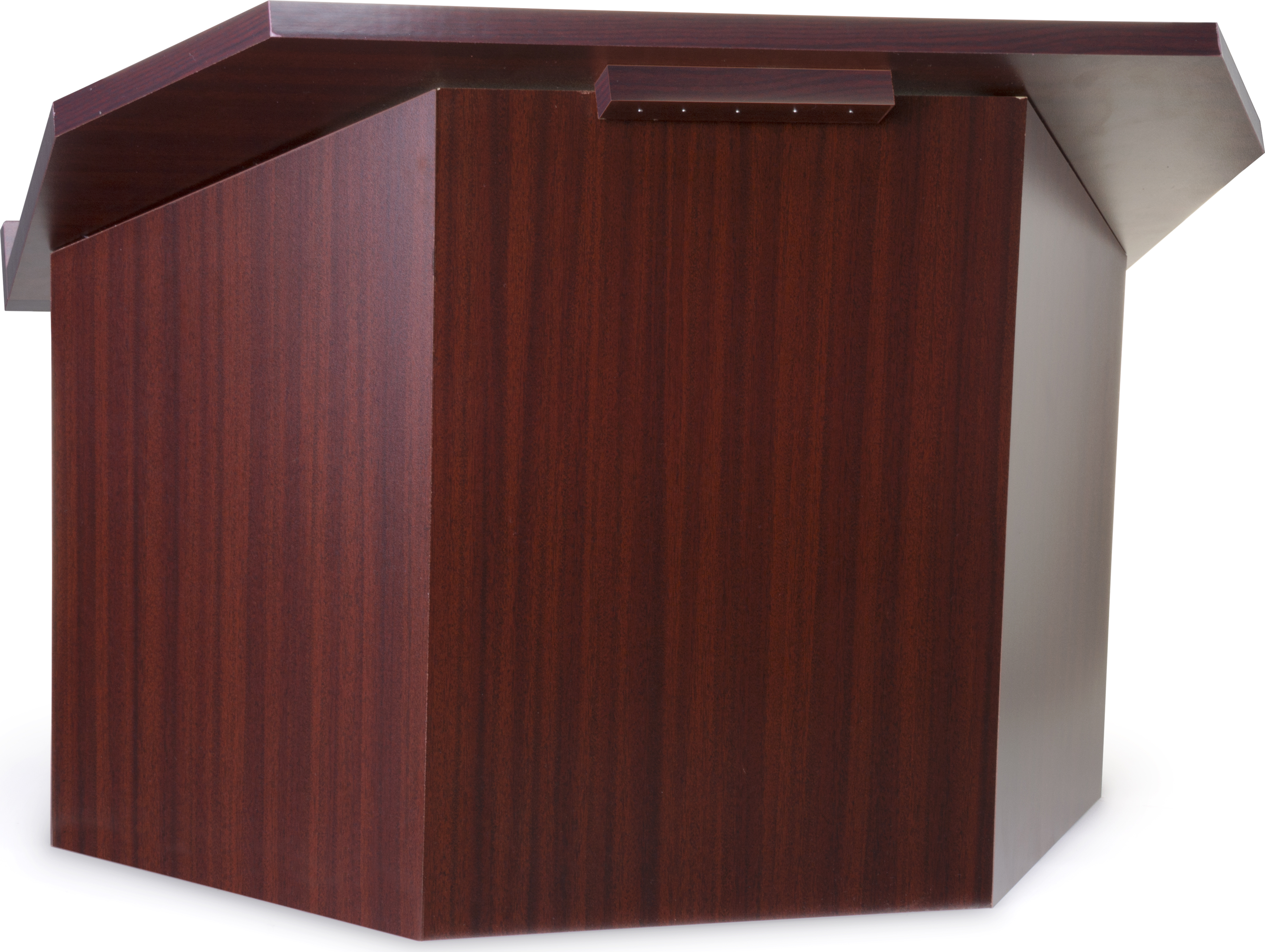 Tabletop Tri-Folding Lectern - Red Mahogany | Displays2Go