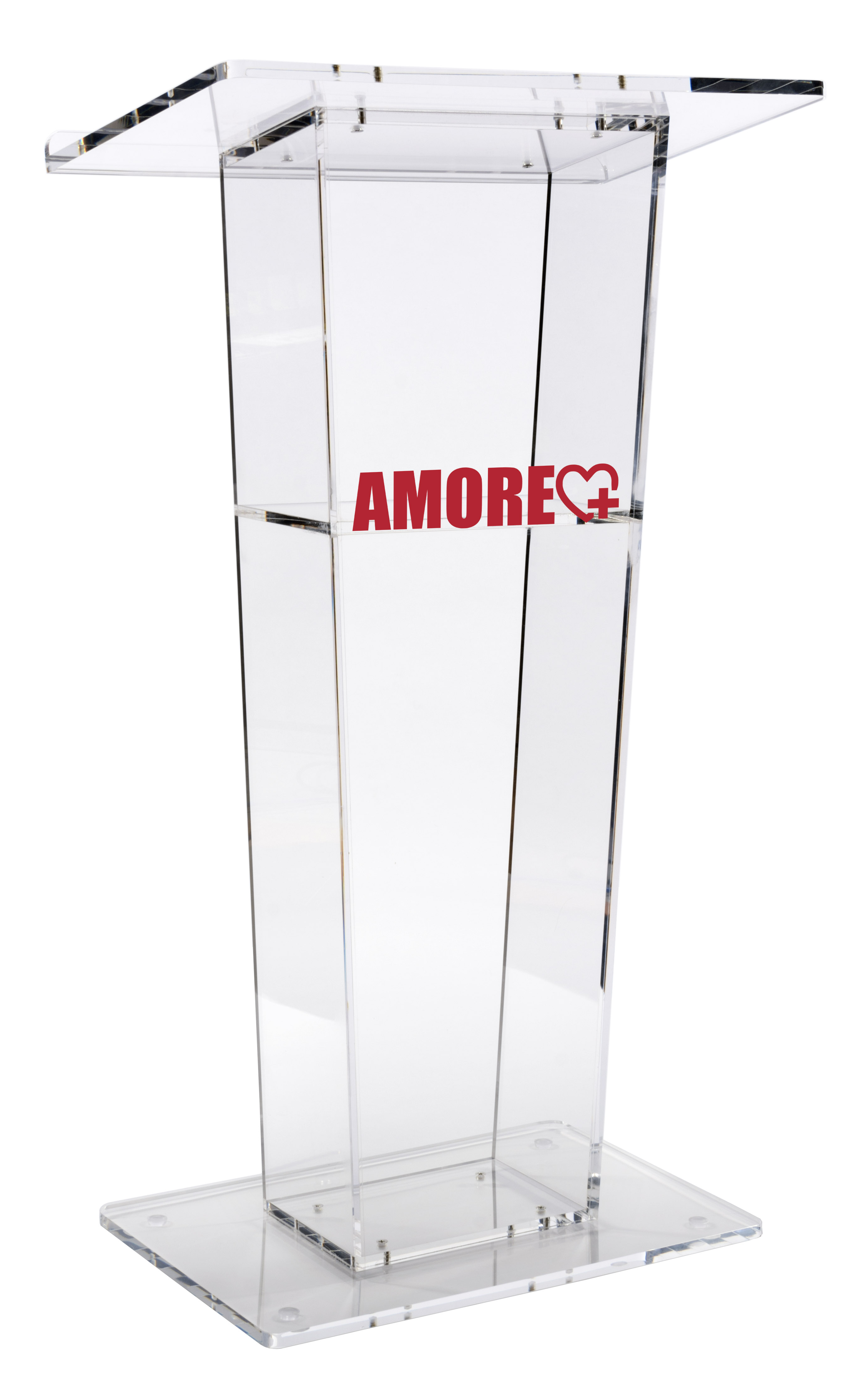 Transparent Podium with Custom Graphic | Modern Design with Shelf ...