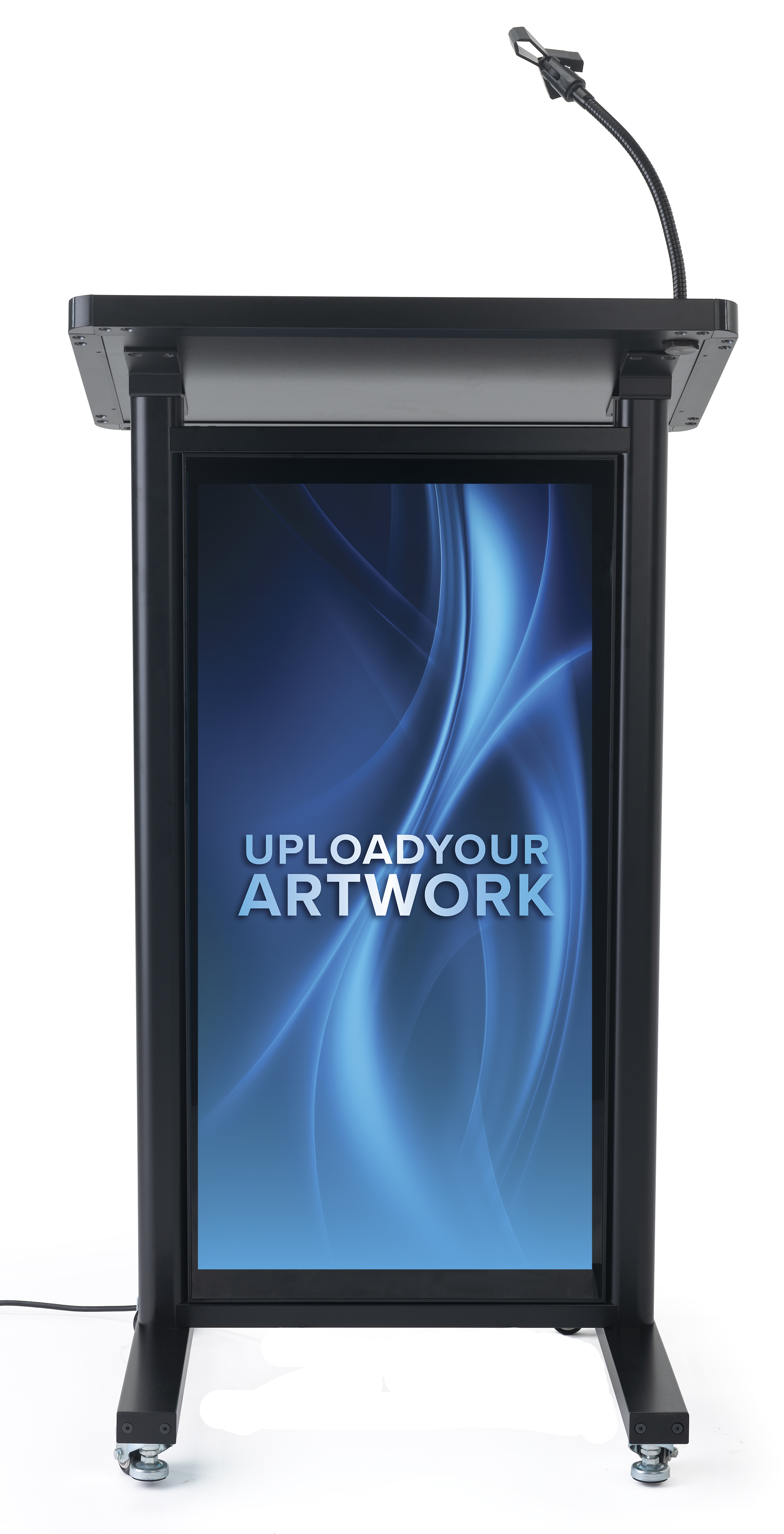 Mobile Lectern with Custom Backlit Graphic | Fold Down Stepper ...