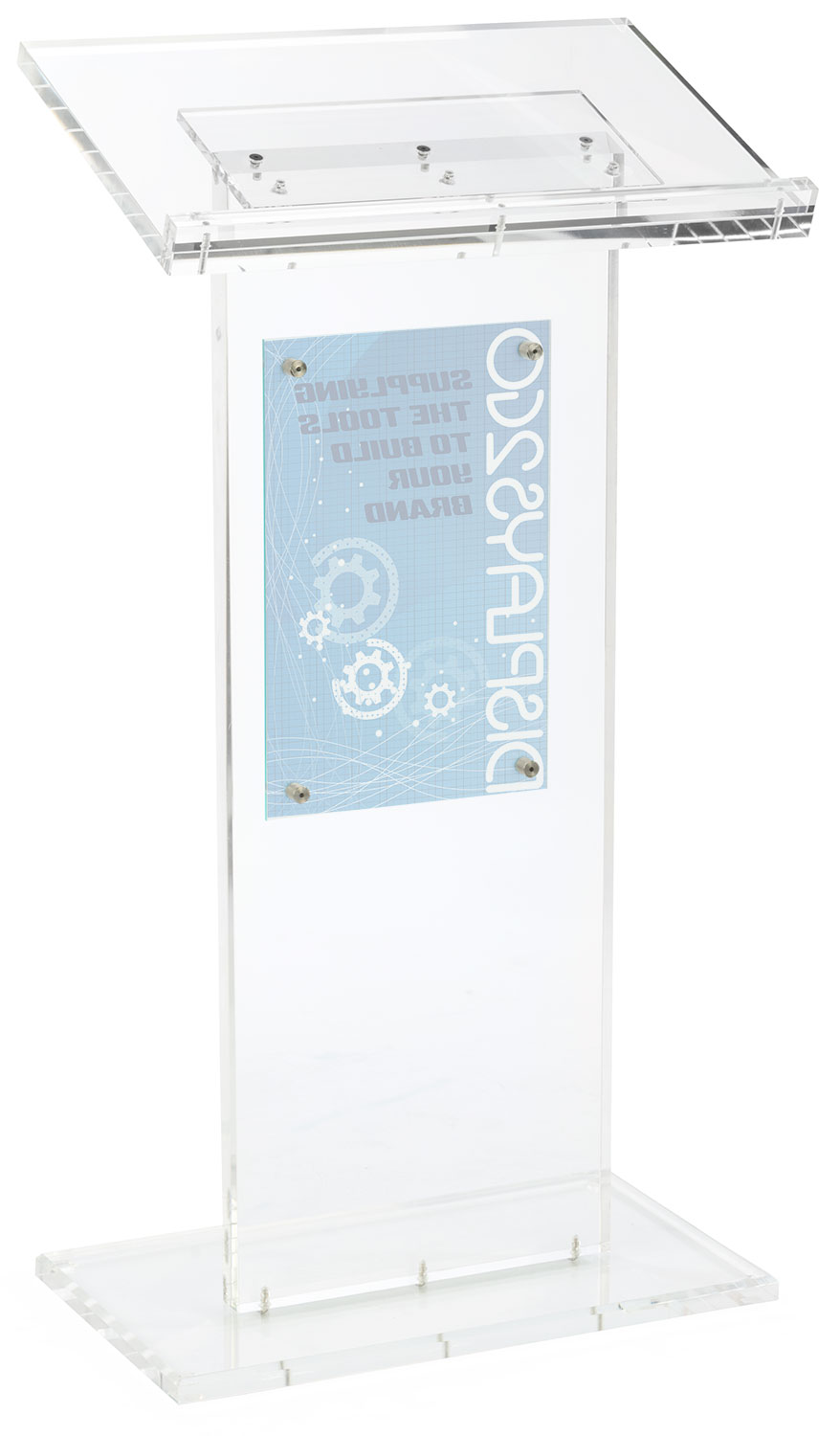 Transparent Facility Podium | 11x17 Front Sign Holder | Displays2Go
