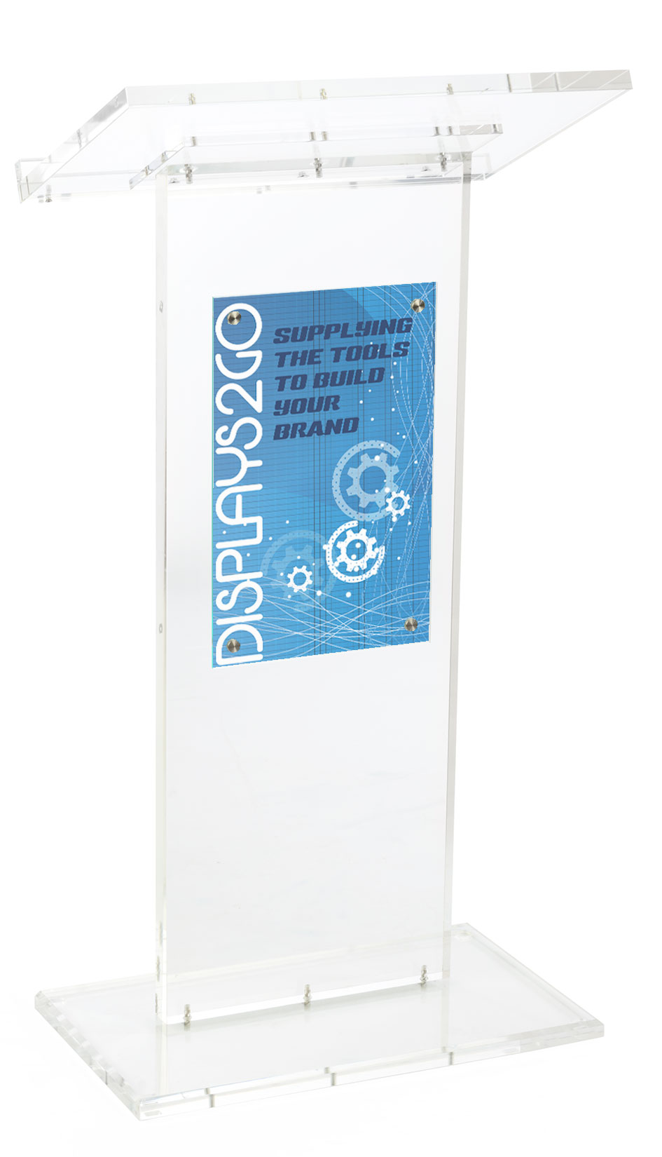 Transparent Facility Podium | 11x17 Front Sign Holder | Displays2Go