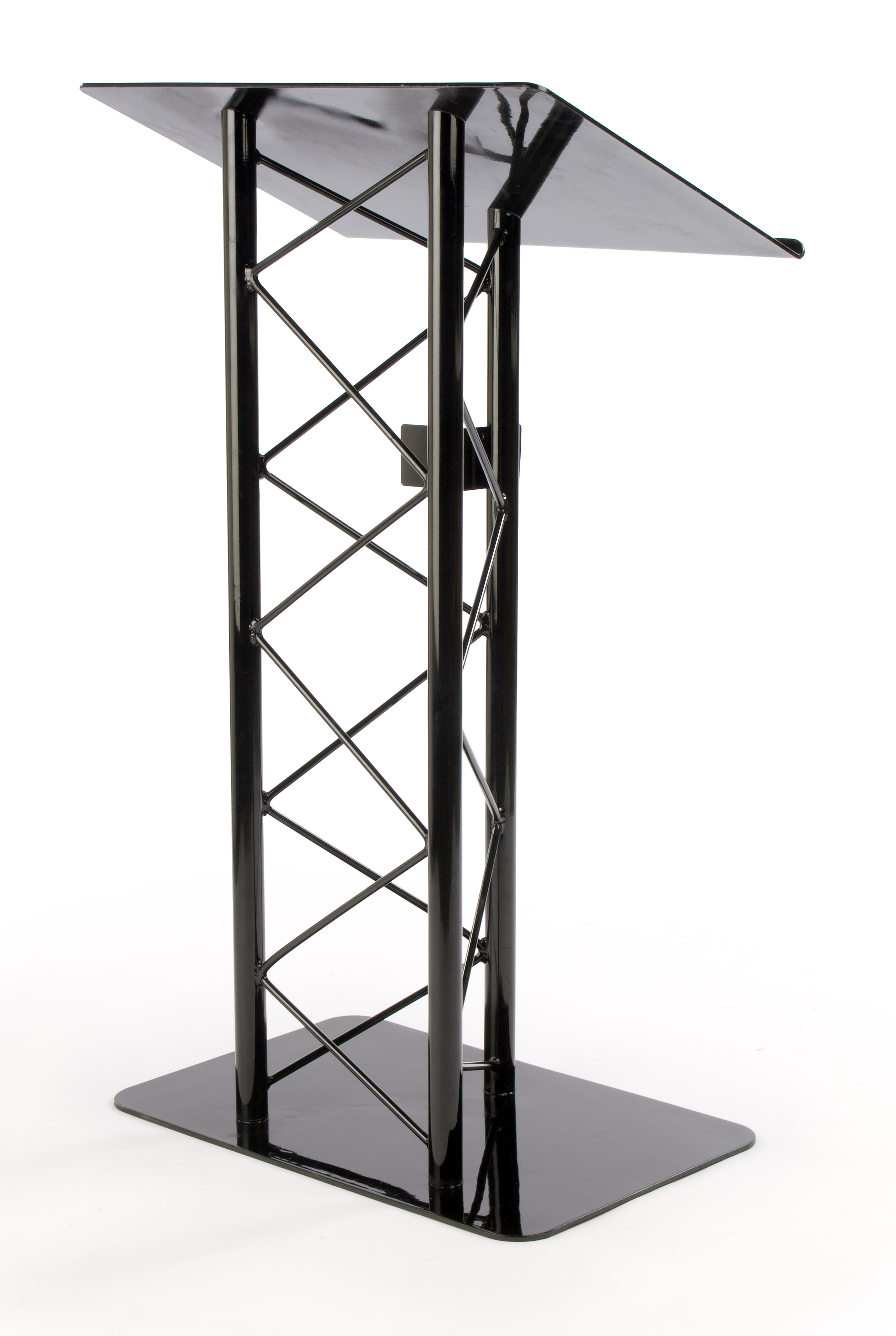 Black Podium | Aluminum Truss Design with Shelf | Displays2Go