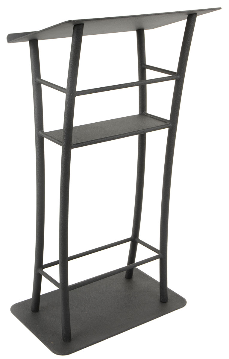 Curved Black Steel Lectern | Podiums For Churches | Displays2Go