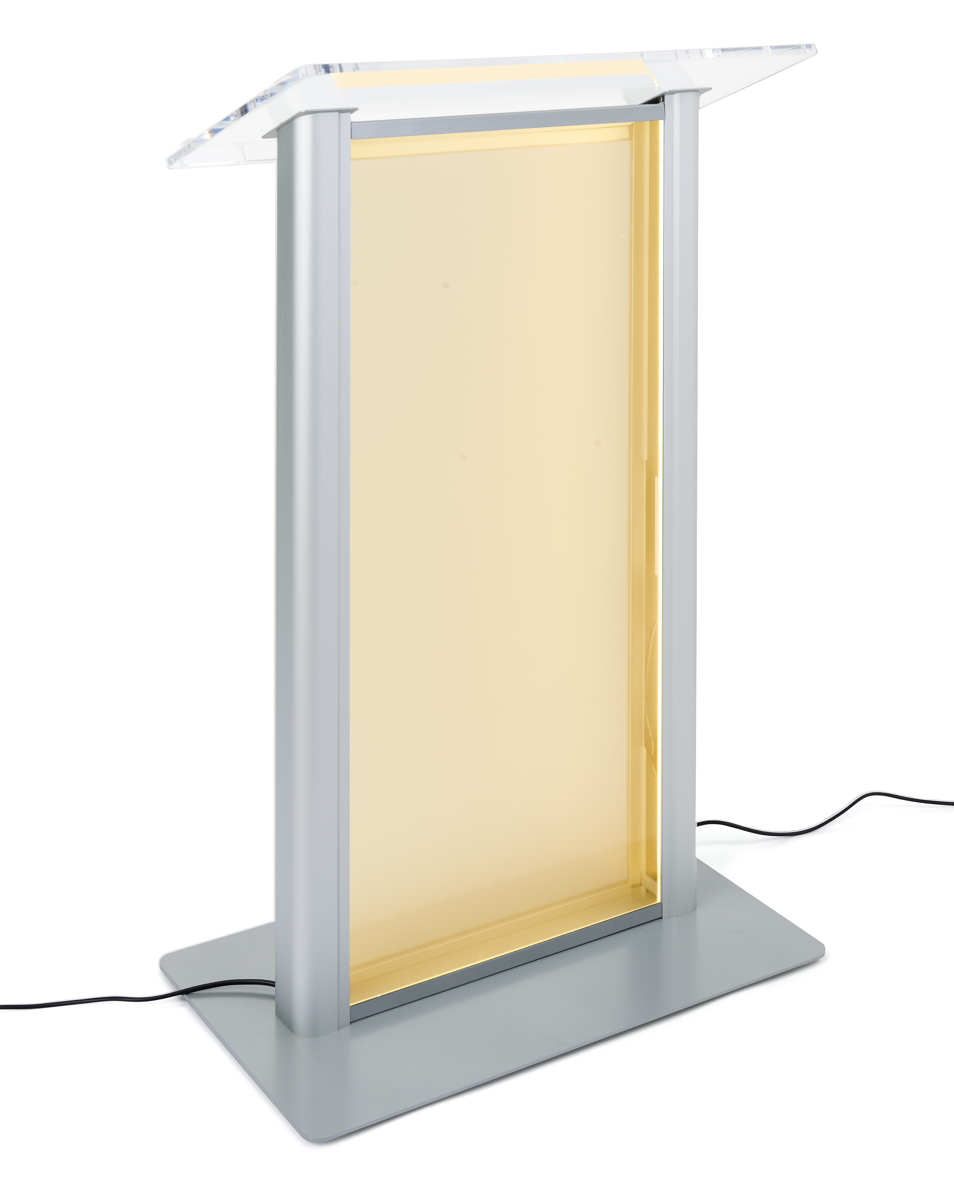 Illuminated Frosted Acrylic Lectern | Includes Remote Control | Displays2Go