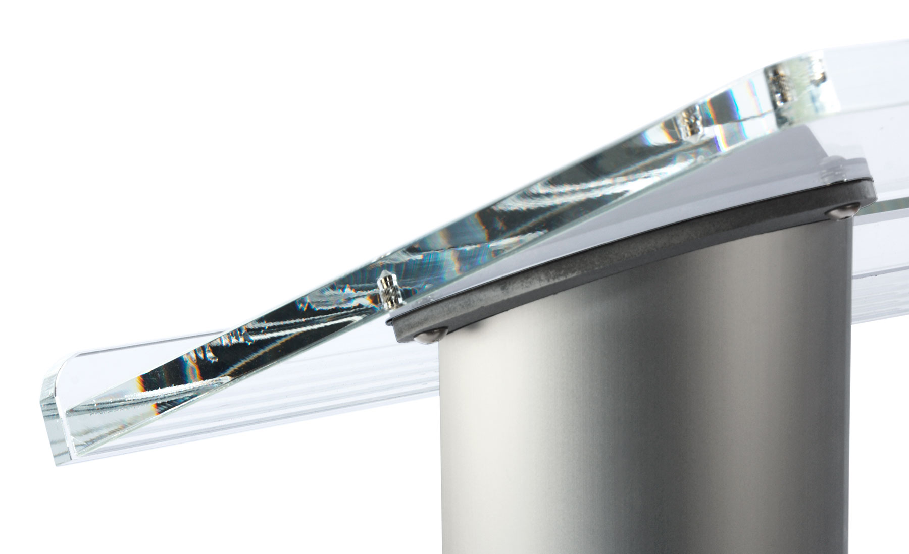 Acrylic Pulpit with Traditional Cross | One Color Vinyl Logo | Displays2Go