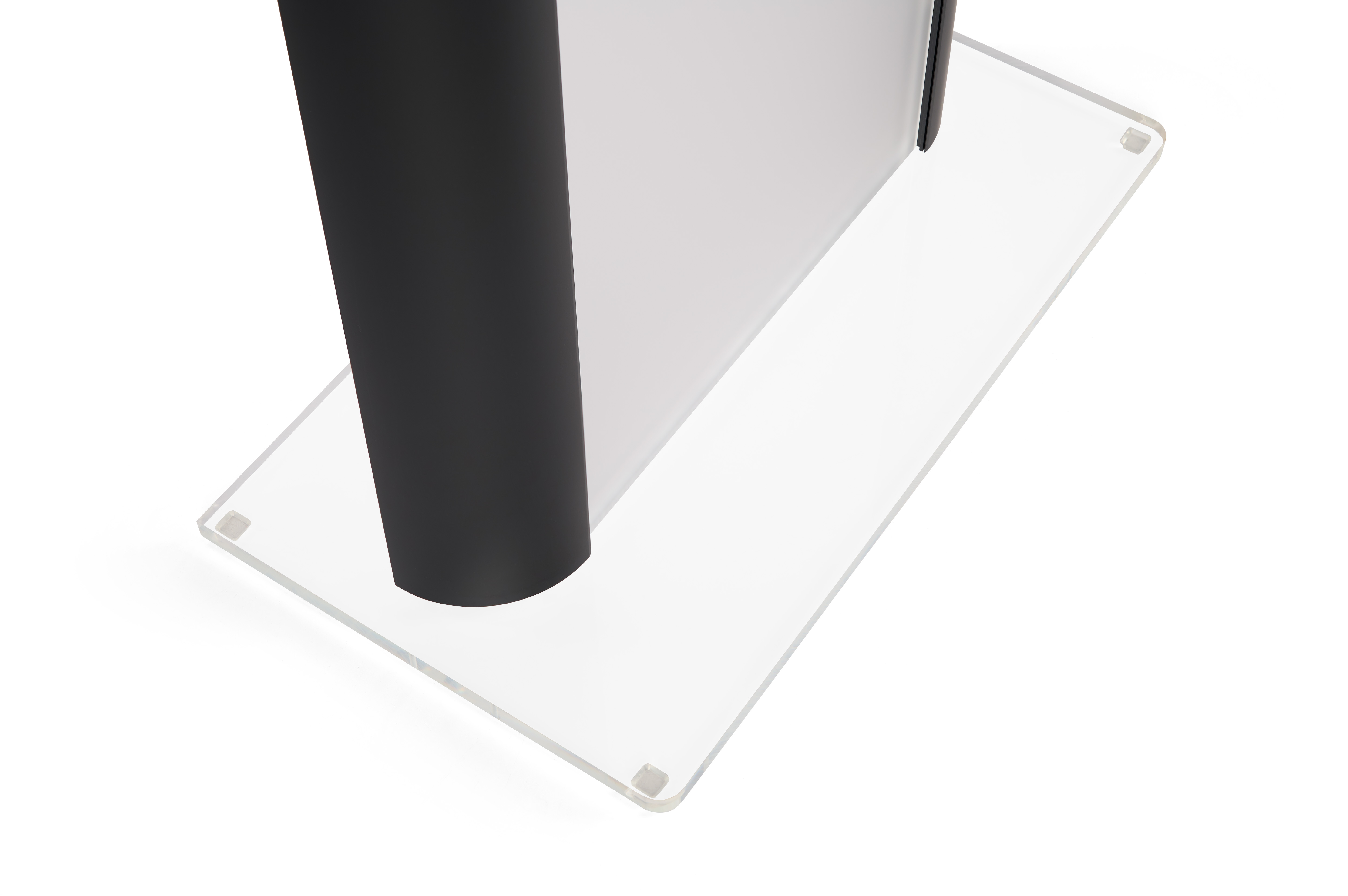 Acrylic & Black Podium | Large Reading Surface with Book Stop | Displays2Go