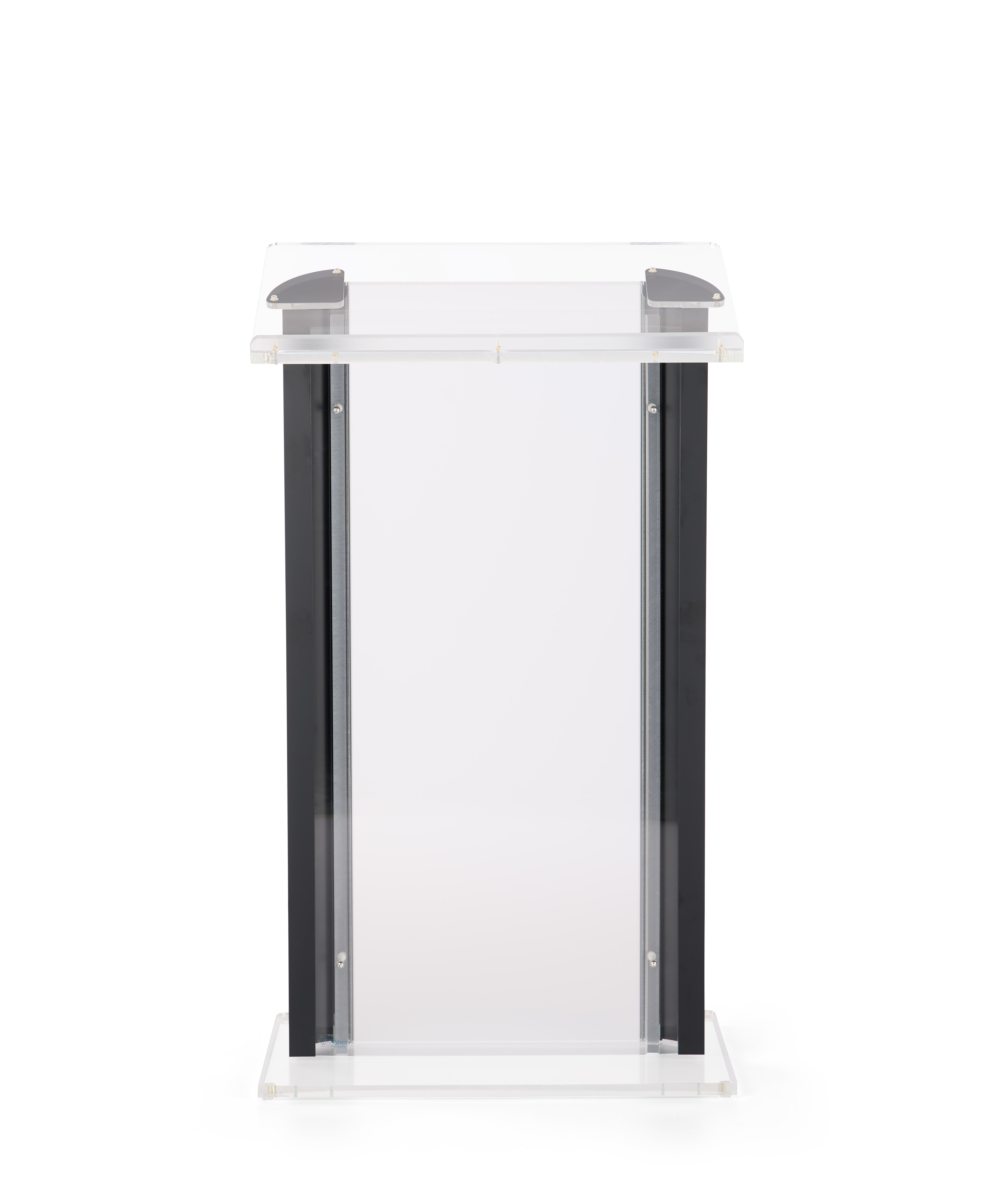 Acrylic & Black Podium | Large Reading Surface with Book Stop | Displays2Go