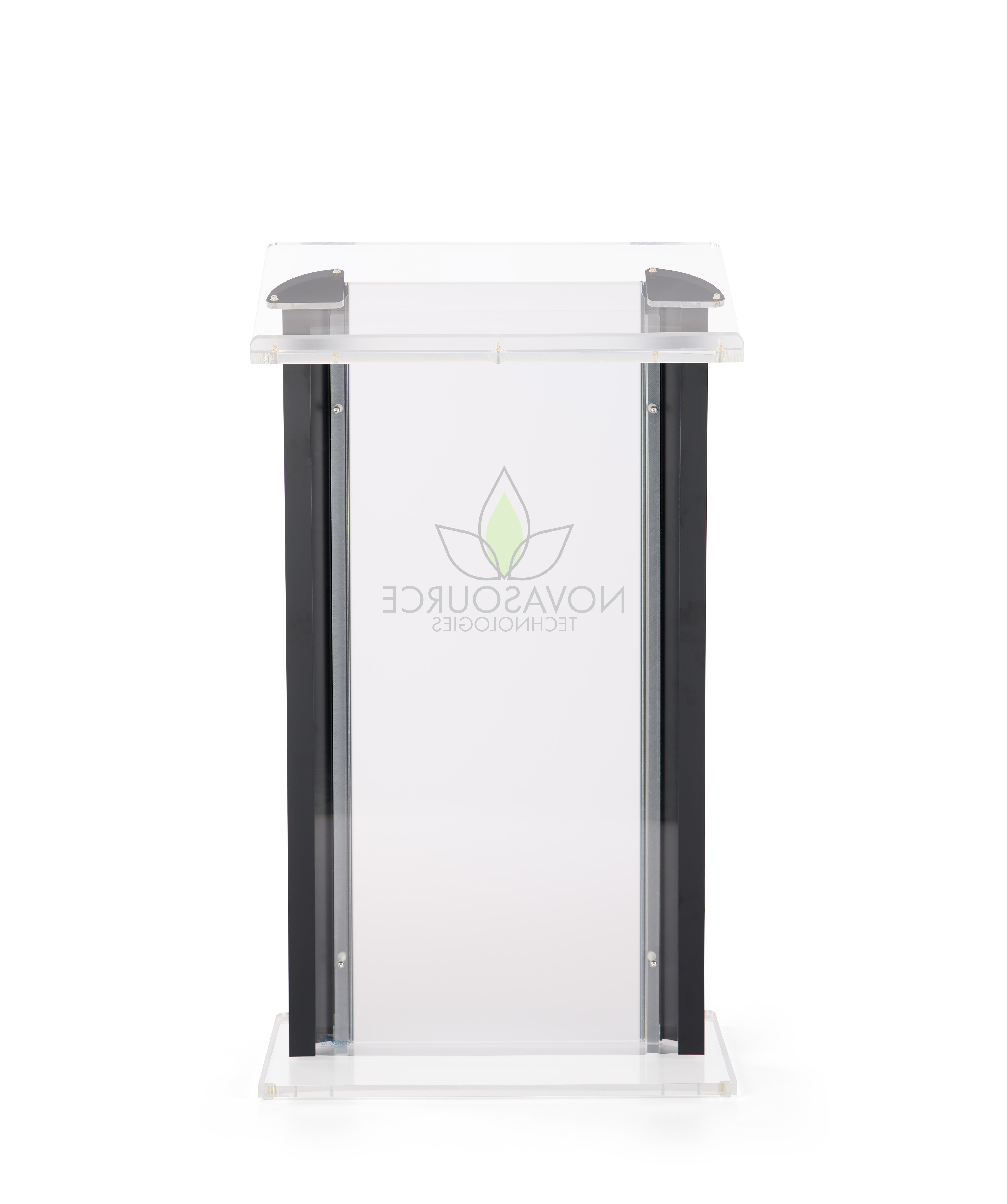 Black Lectern | Frosted Acrylic Panel | Displays2Go