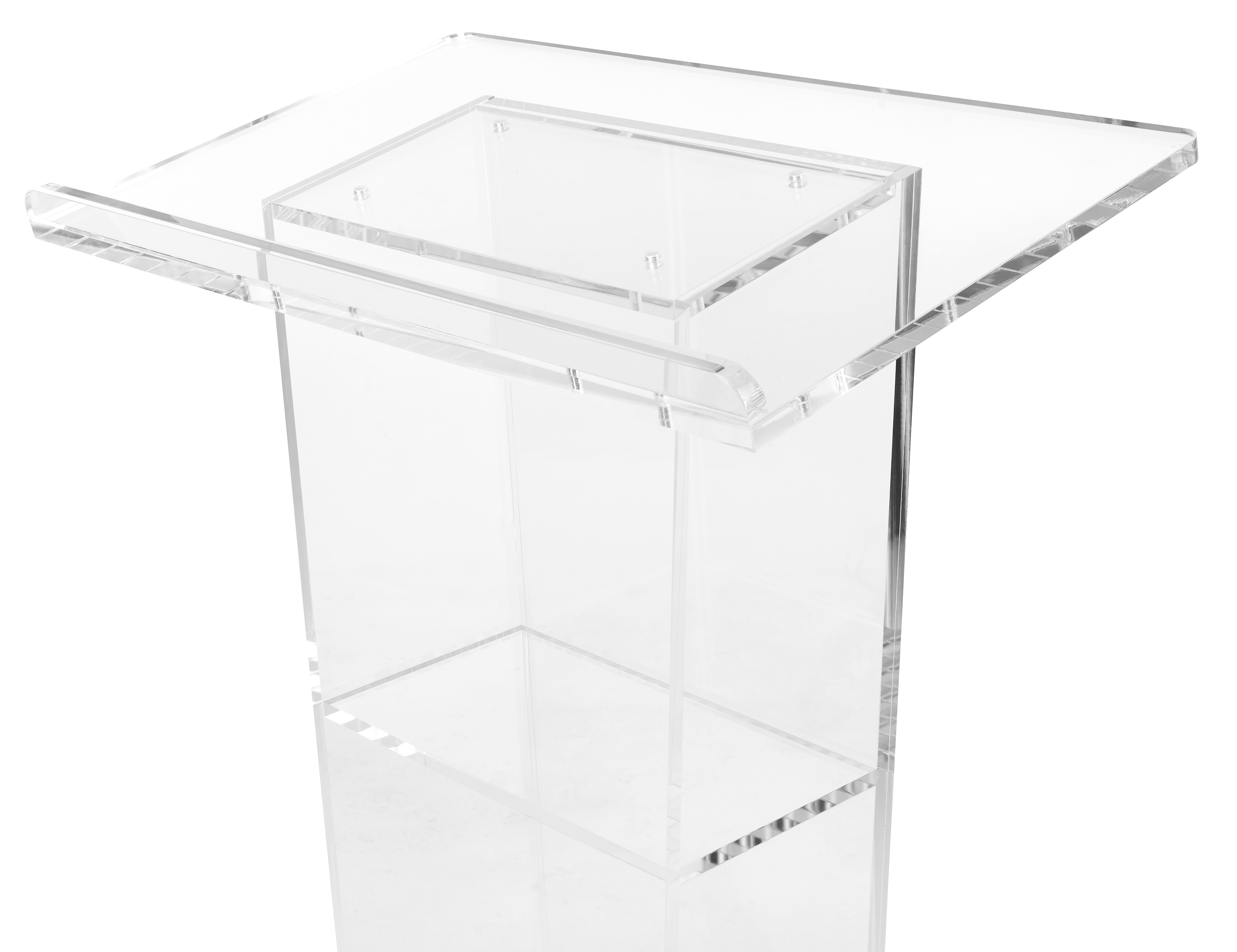 Acrylic Pulpit | Clear Design with (4) Rubber Feet | Displays2Go