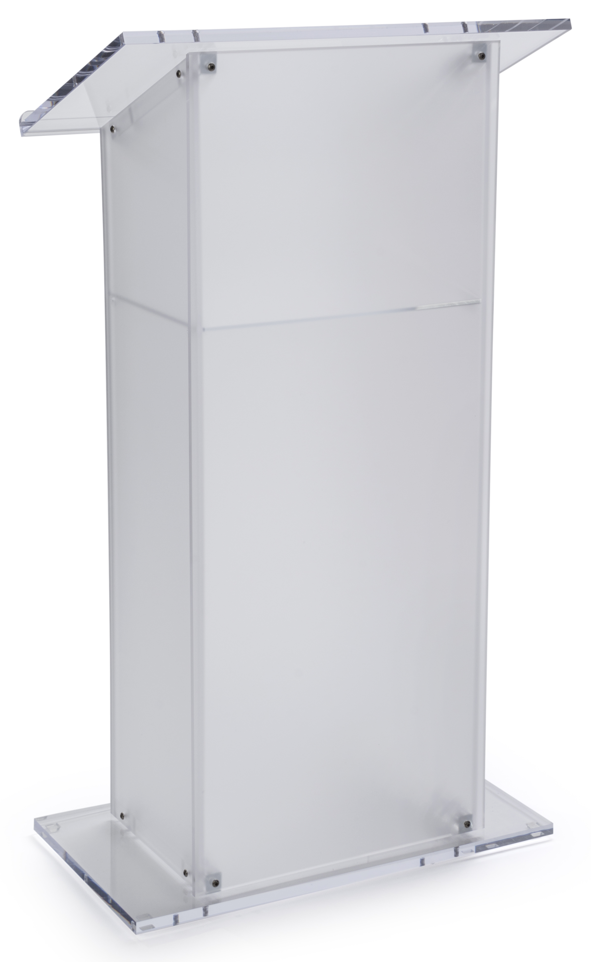 Frosted Plexiglass Pulpit | Ships Knocked Down | Displays2Go