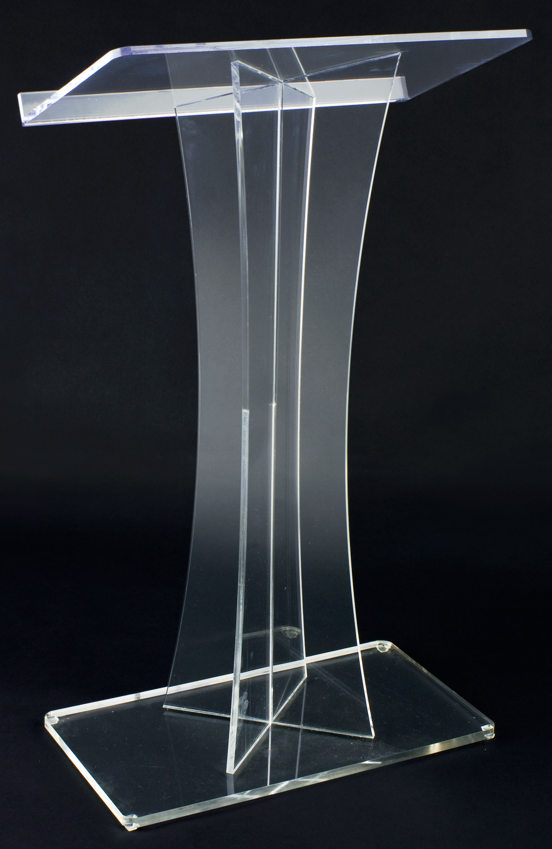 Floor Lectern | Thick Acrylic, "X" Style Design | Displays2Go