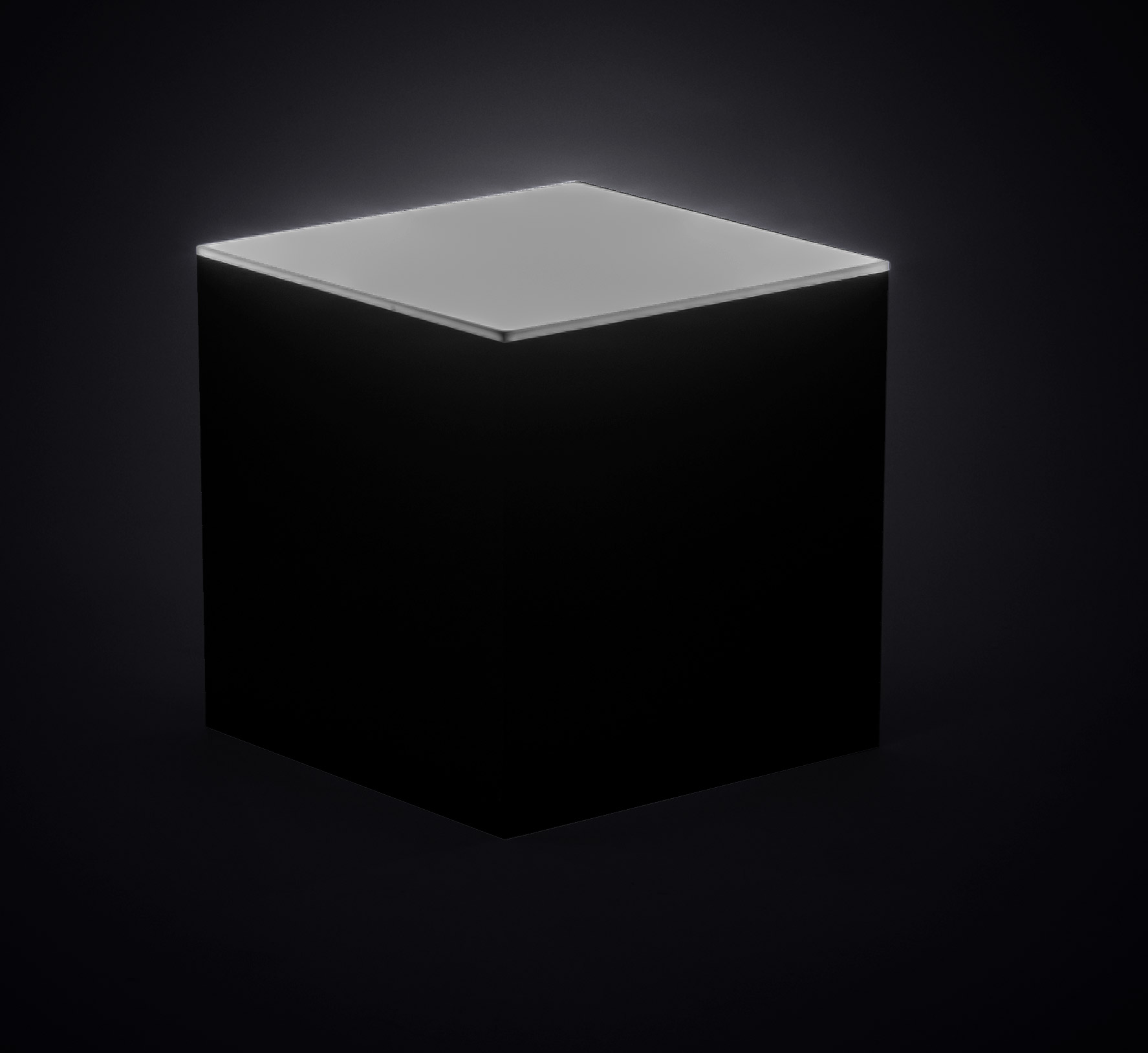 Light Up LED Acrylic Box Riser | 7.8”w x 7.8”d x 8”h Cube | Displays2Go