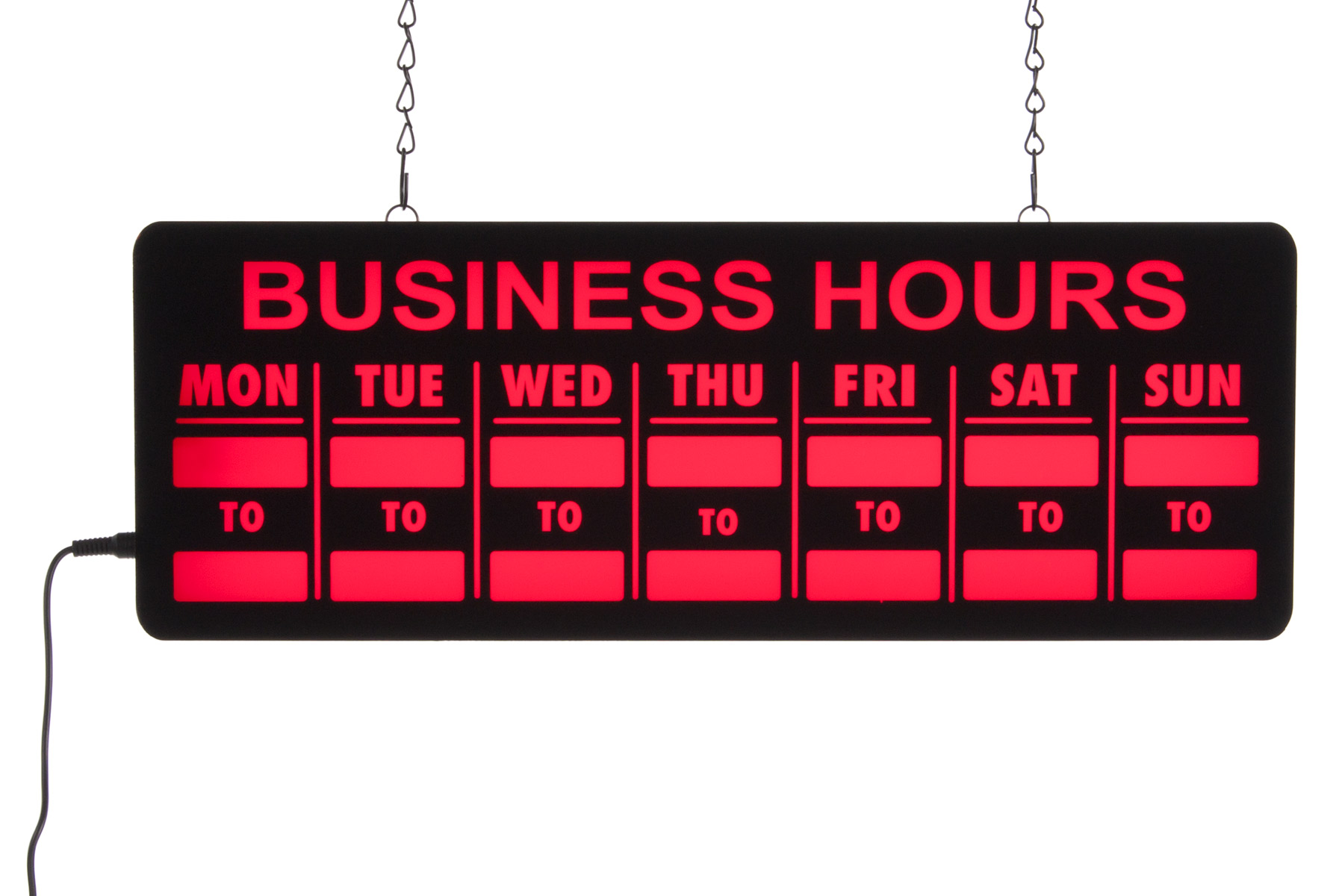 Illuminated Open Hours Sign | Reusable Number Stickers Included ...
