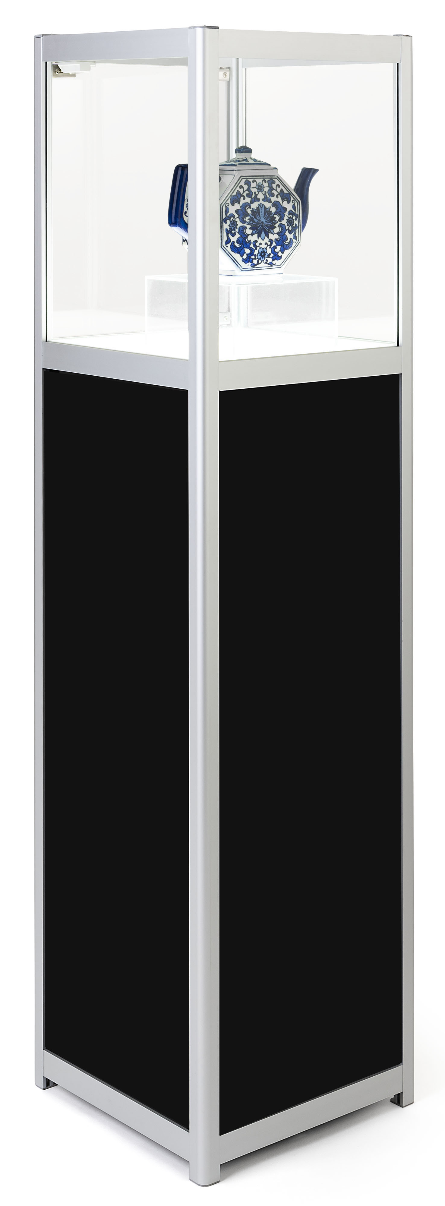 Illuminated Panel Display Pedestal | Magnetic Press Lock Closure ...