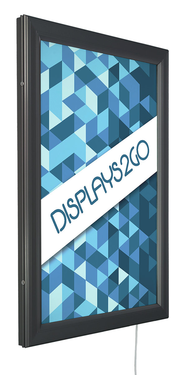 Black LED Backlit Frame | Swing-Open Door | Displays2Go