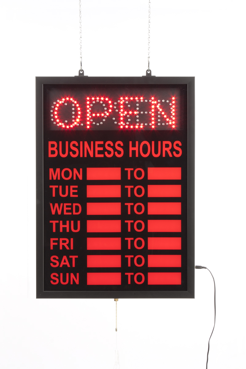 Open Hours Signs | Fully Customizable with Daily Business Hours